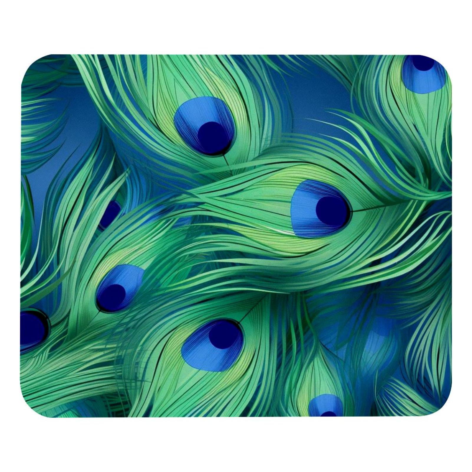 Peacock Feather Green Mouse Pad - Smooth Surface, Mousepad Thick ...