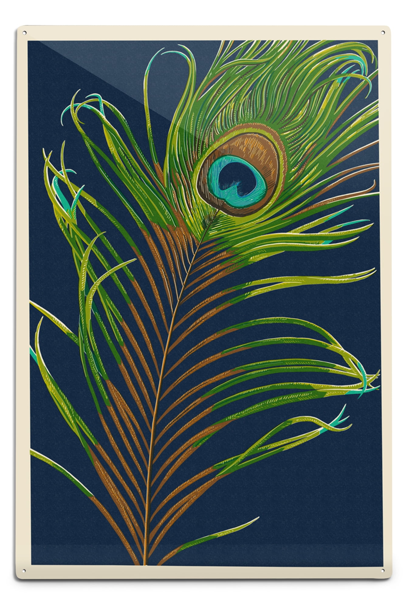 Peacock Feather, Letterpress - Walmart.com