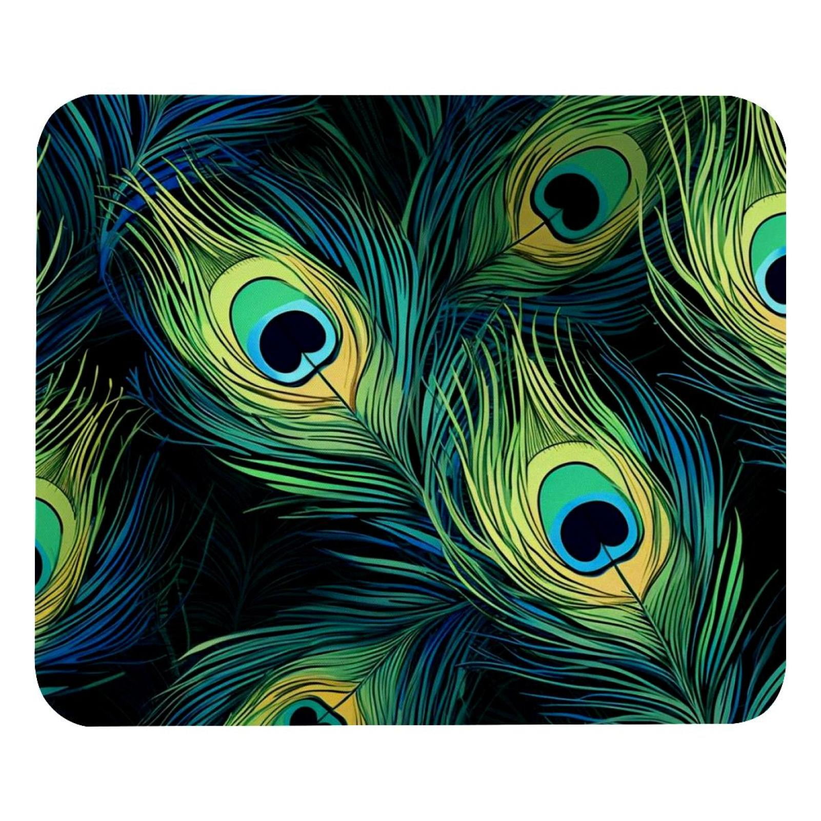 Peacock Feather Mouse Pad, Cloth with Rubberized Base - Walmart.com
