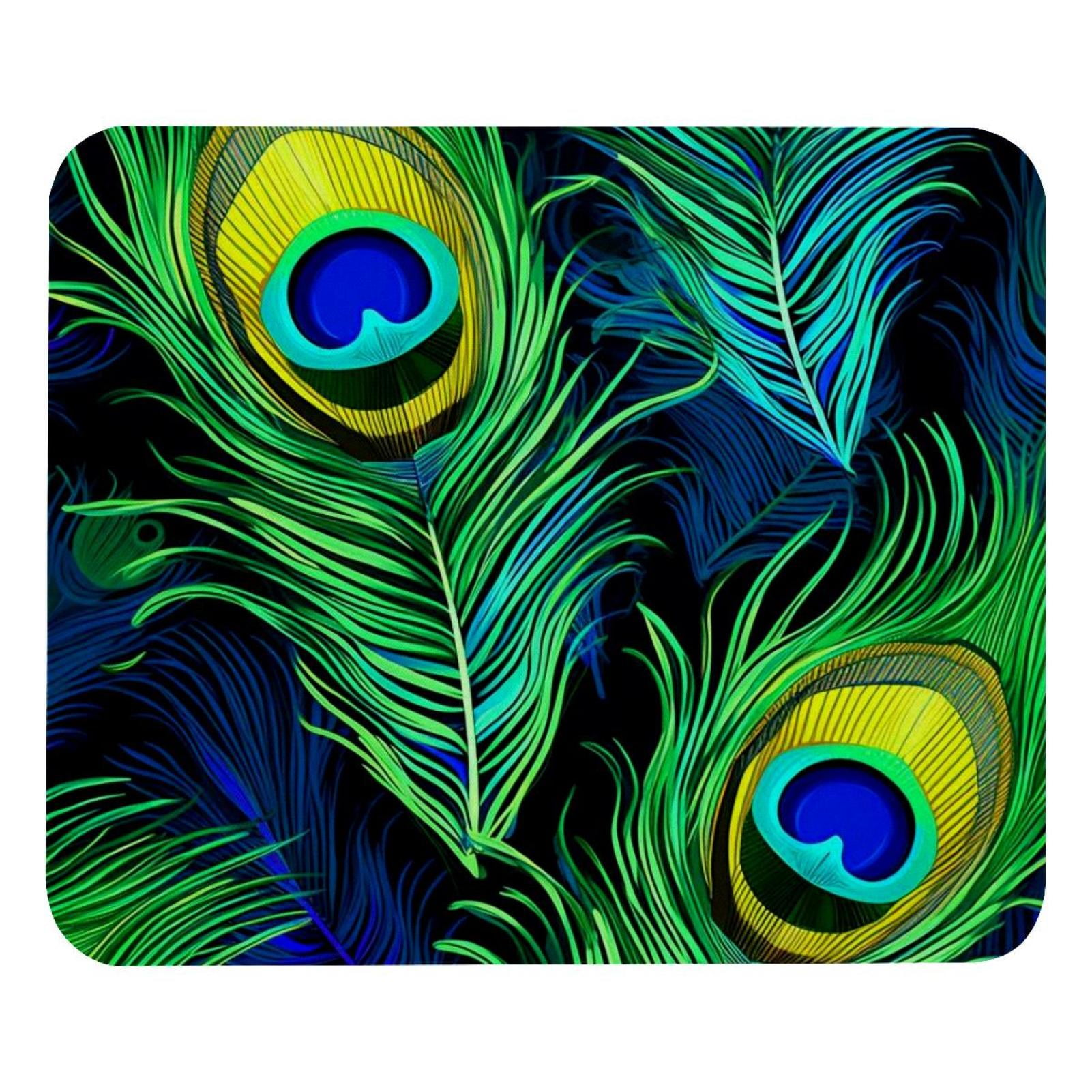 Peacock Feather Mouse Pad, Cloth with Rubberized Base - Walmart.com