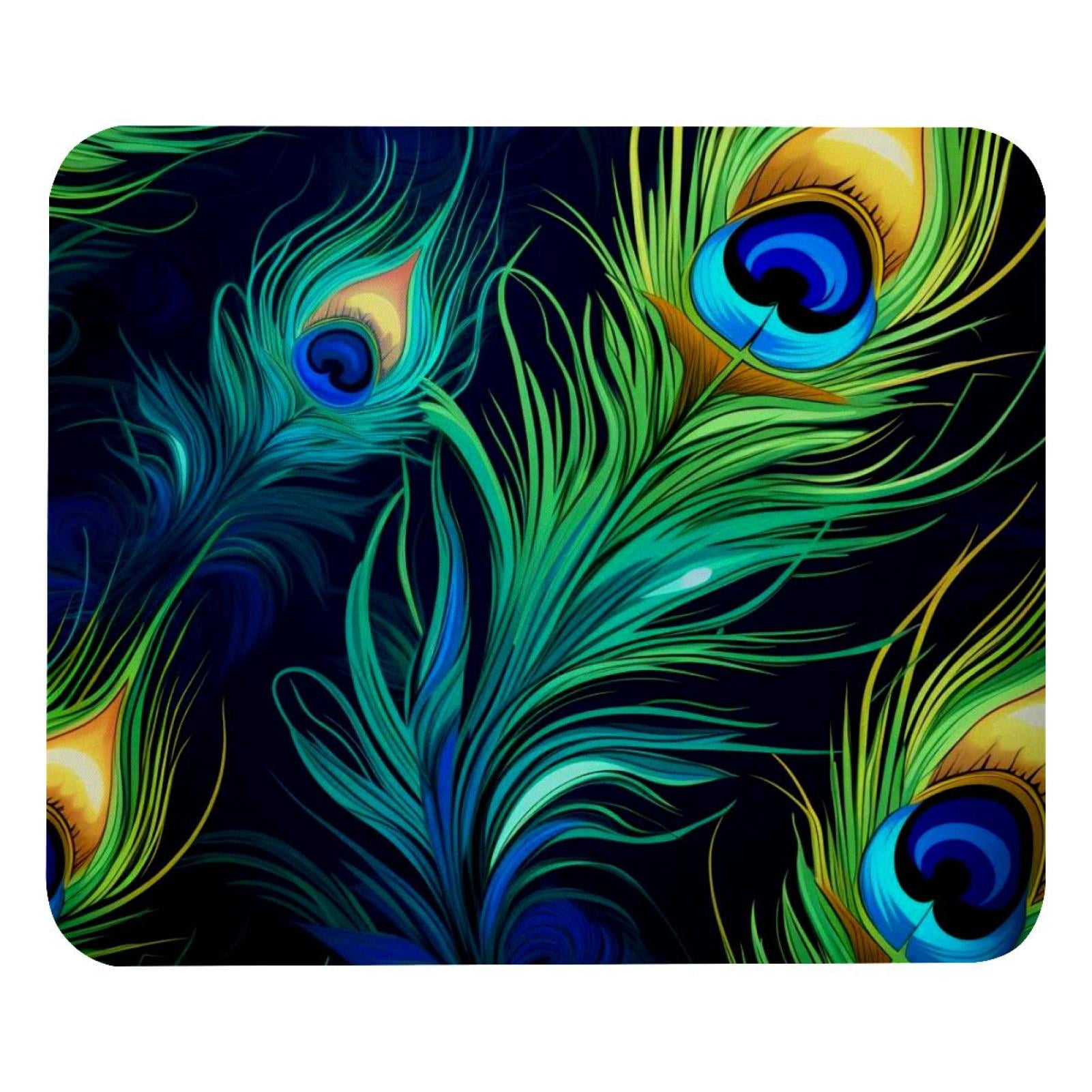 Peacock Feather Mouse Pad, Cloth with Rubberized Base - Walmart.com