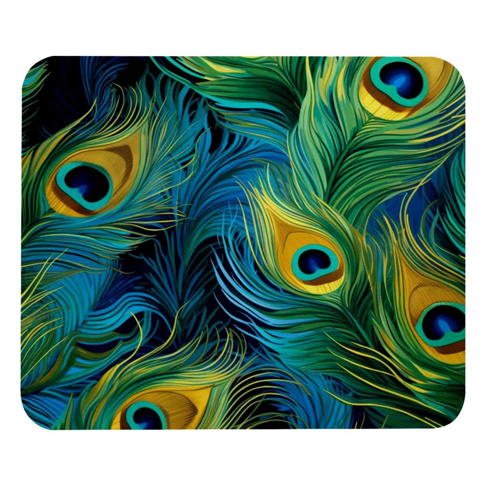 Peacock Feather Mouse Pad, Personality Design Rubber Base for Office ...