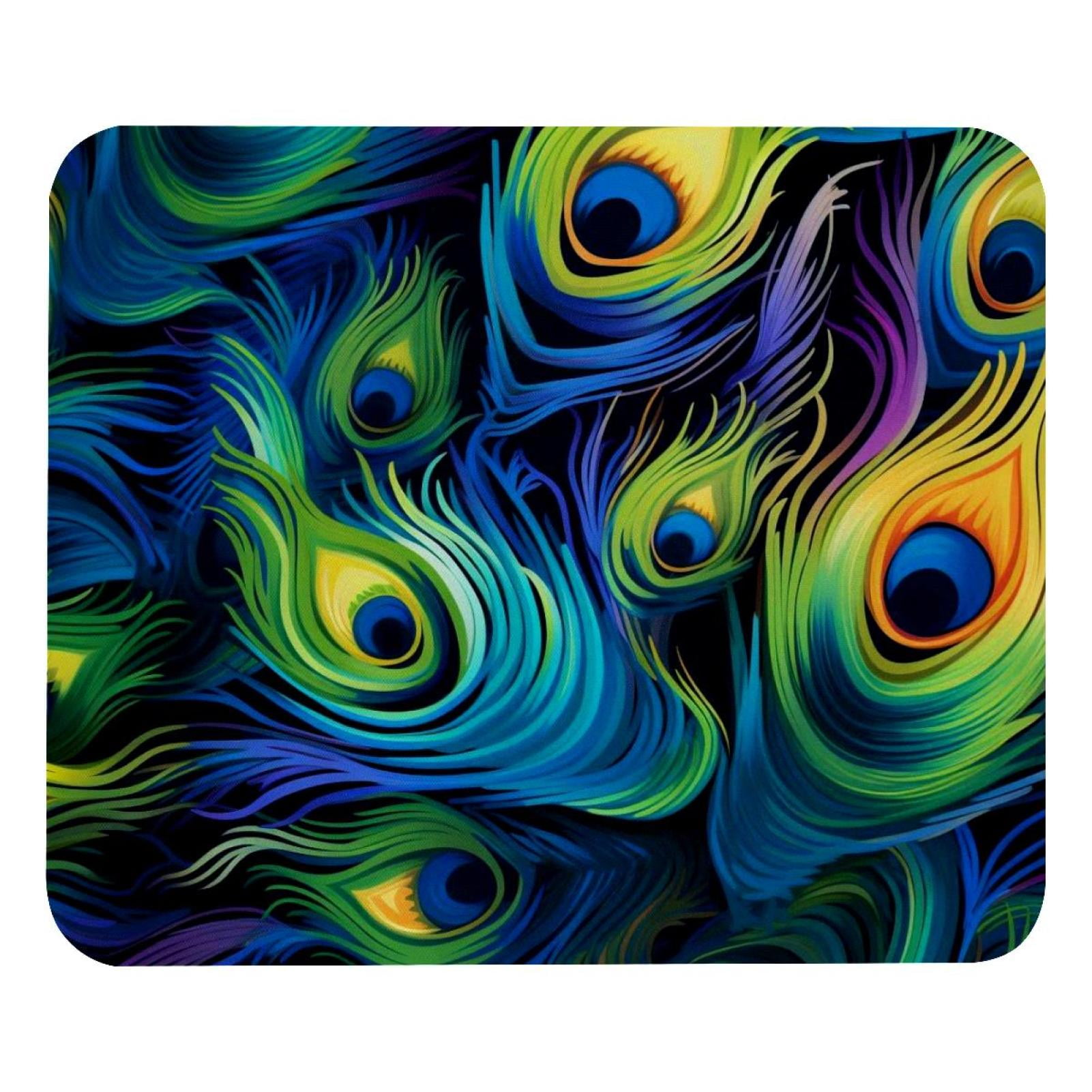Peacock Feather Mouse Pad, Personality Design Rubber Base for Office ...
