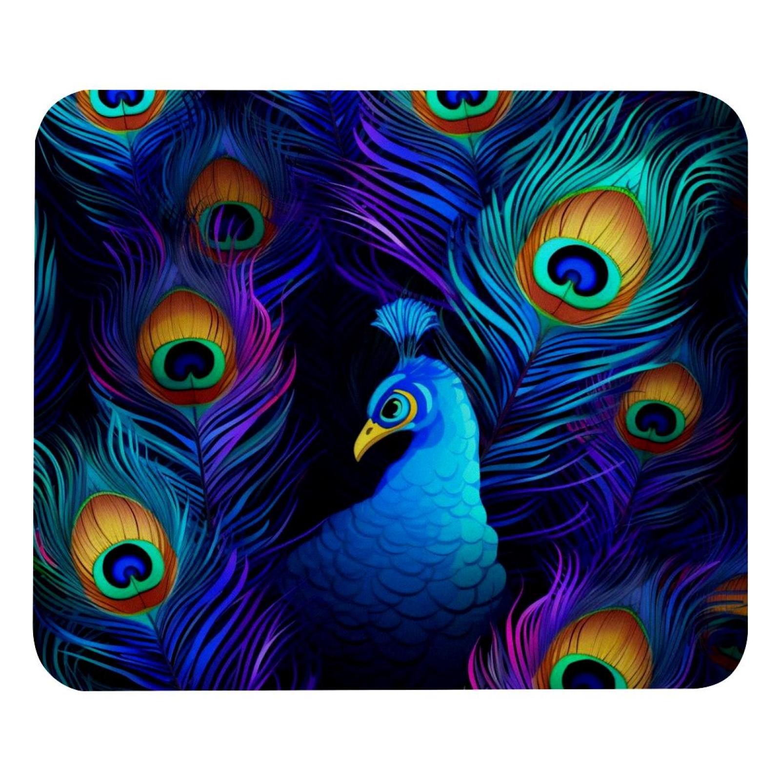 Peacock Feather Mouse Pad, Personality Design Rubber Base for Office ...