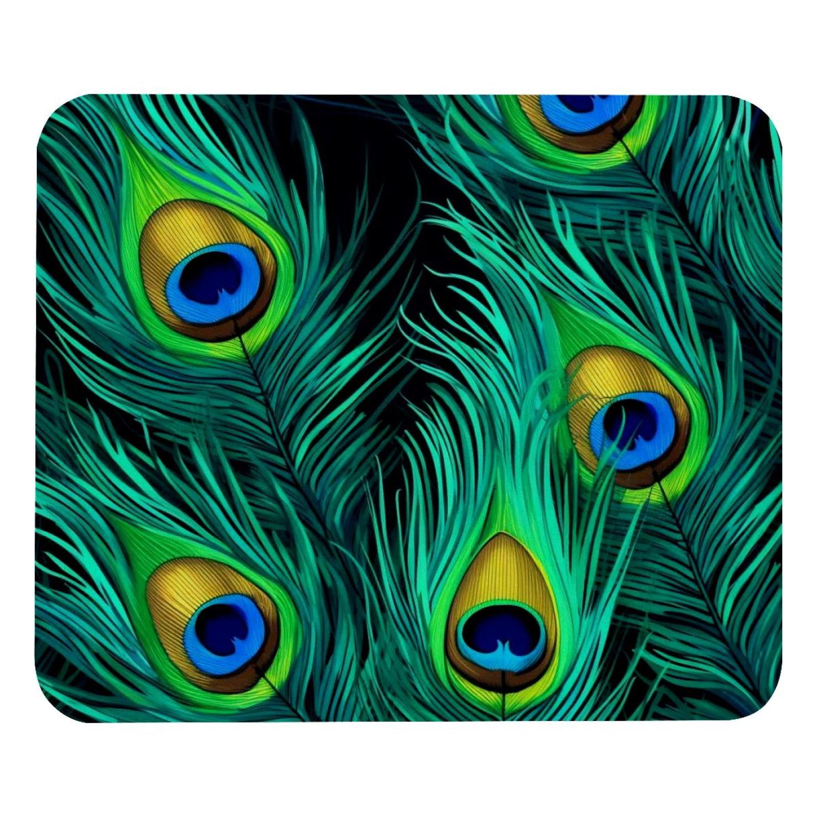 Peacock Feather Mouse Pad, Personality Design Rubber Base for Office ...