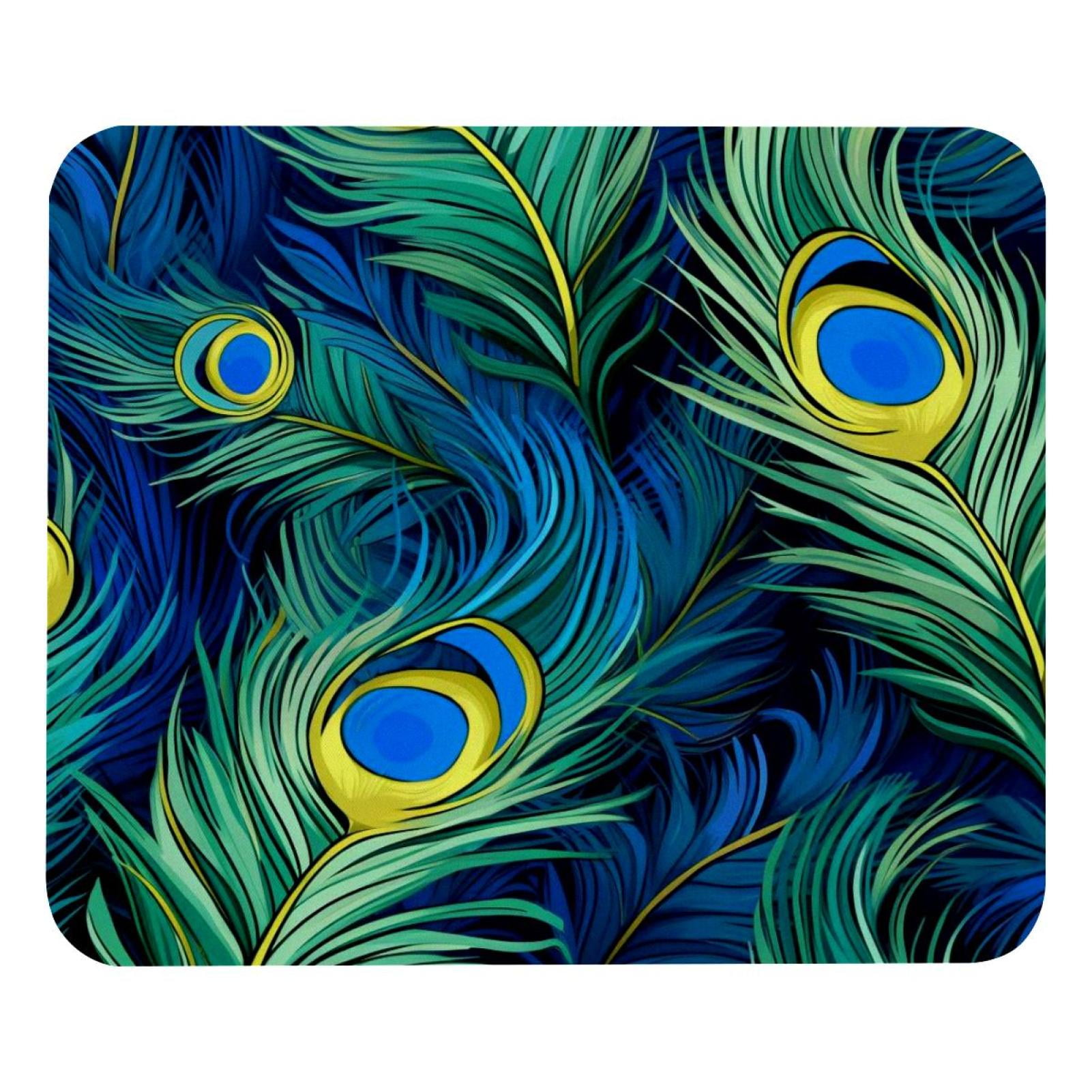 Peacock Feather Mouse Pad, Personality Design Rubber Base for Office ...