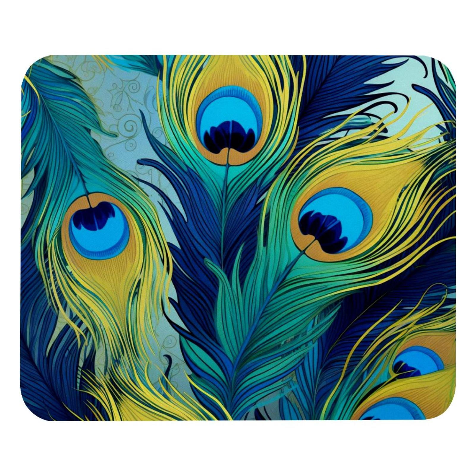 Peacock Feather Mouse Pad, Personality Design Rubber Base for Office ...
