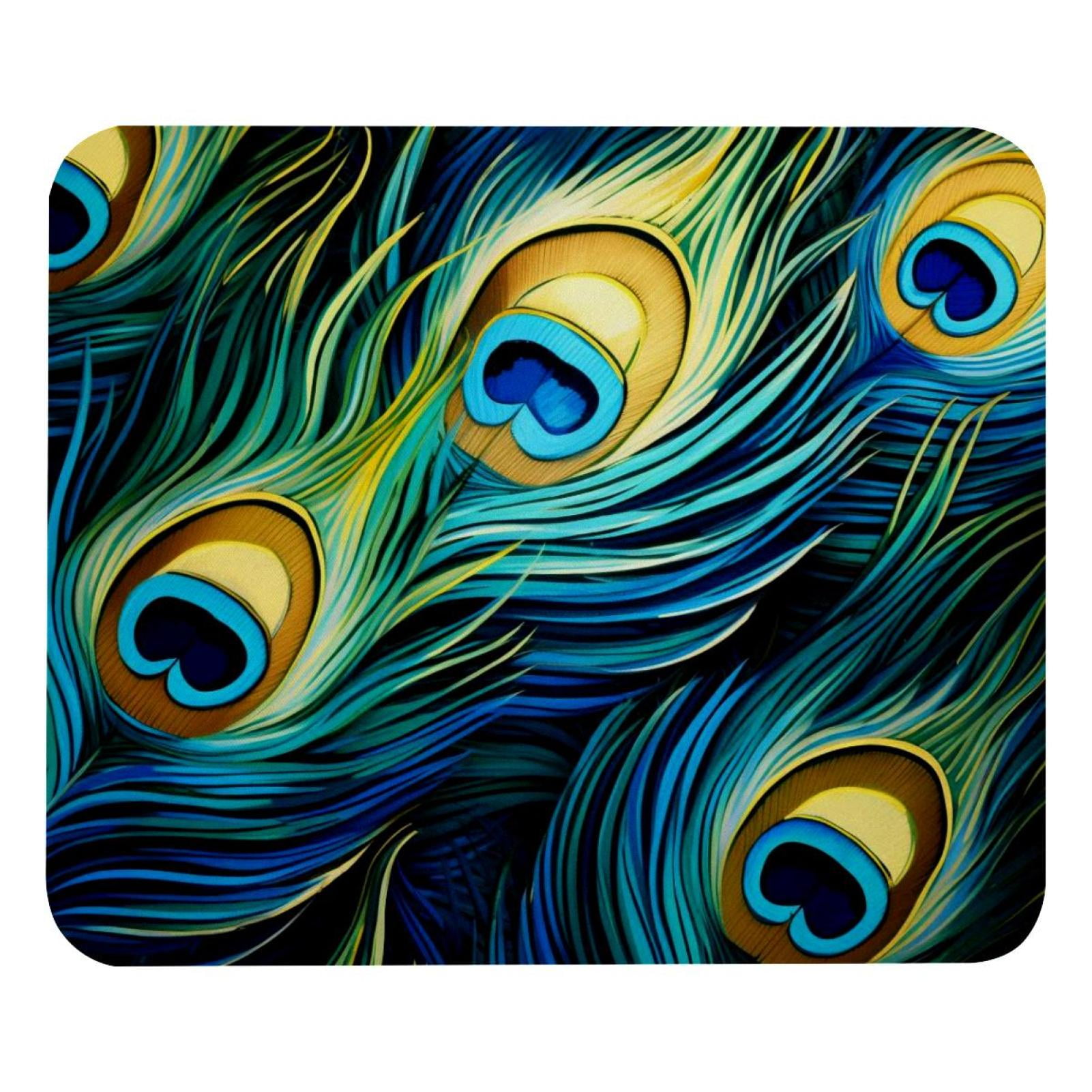 Peacock Feather Mouse Pad, Personality Design Rubber Base for Office Decor for Laptop, Computers ...
