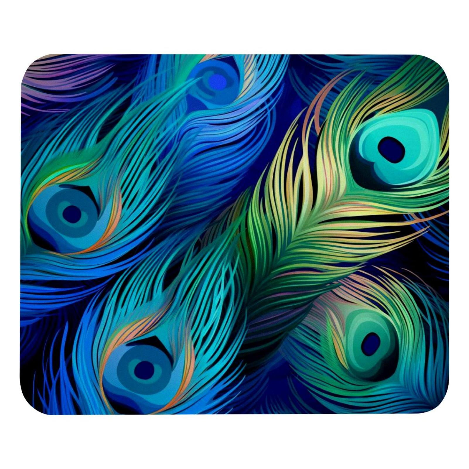 Peacock Feather Mouse Pad , Soft Cute Computer Mouse Mat with Rubber ...
