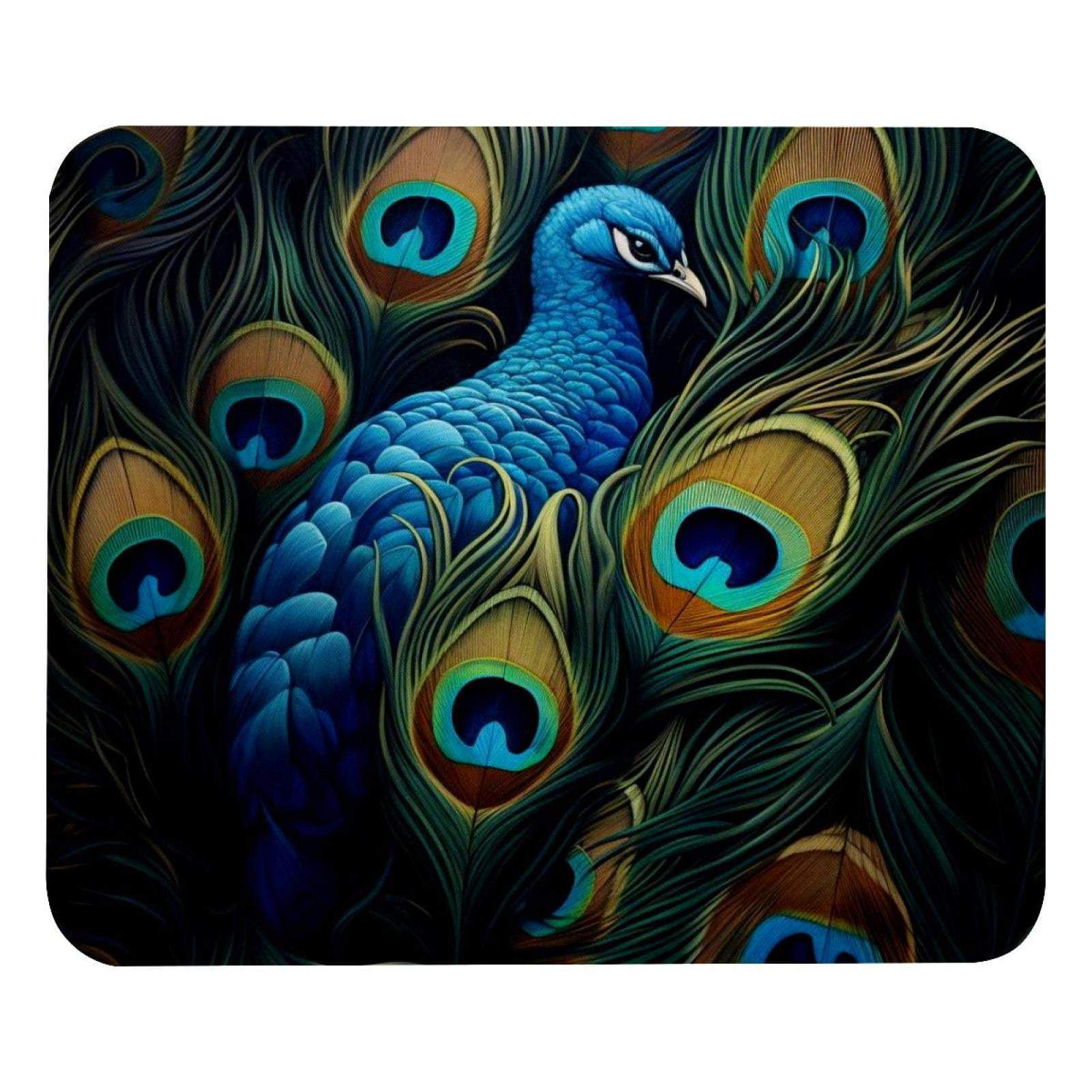 Peacock Feather Mouse Pad for Laptop Wireless Mouse Home Office Travel ...