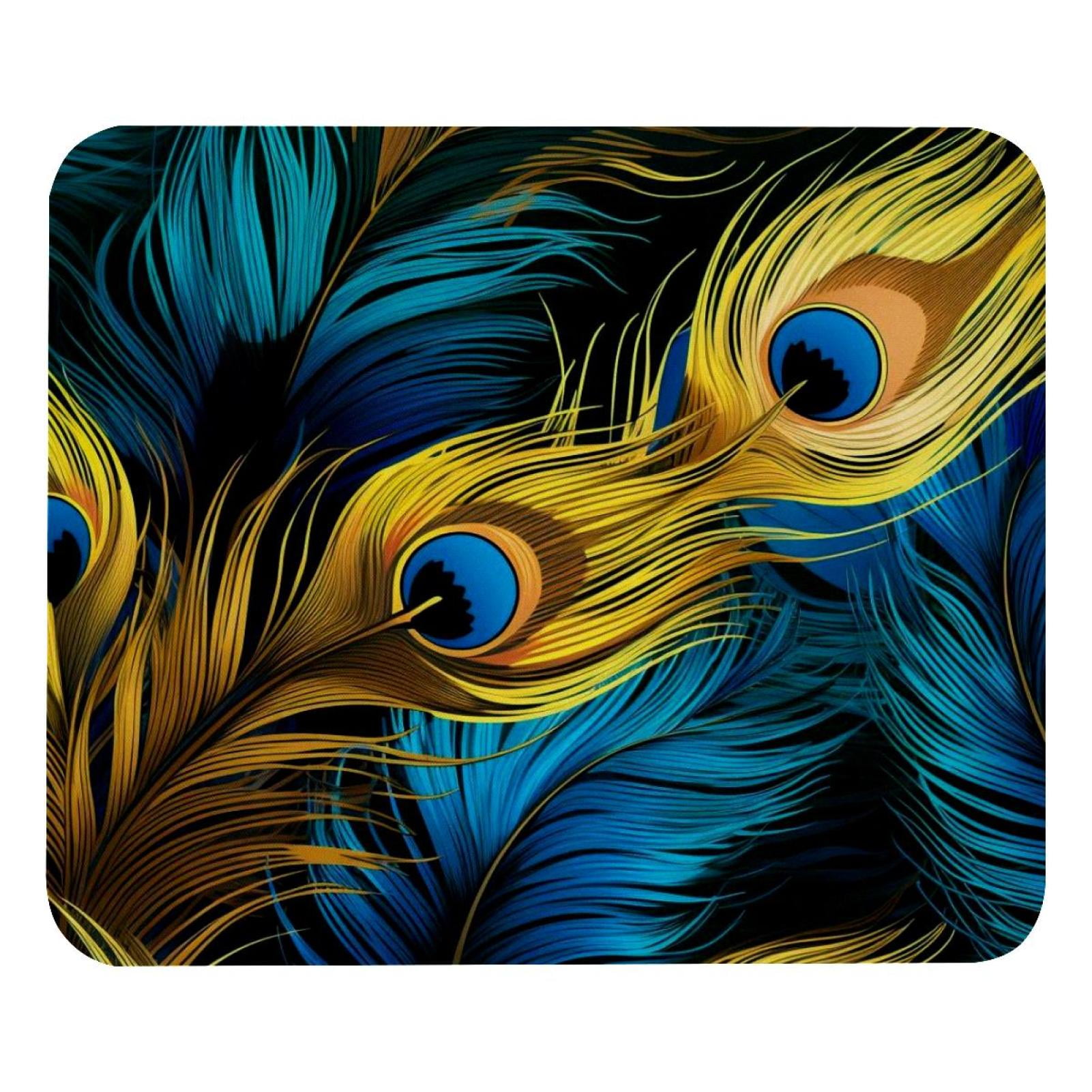 Peacock Feather Mouse Pad for Laptop Wireless Mouse Home Office Travel ...
