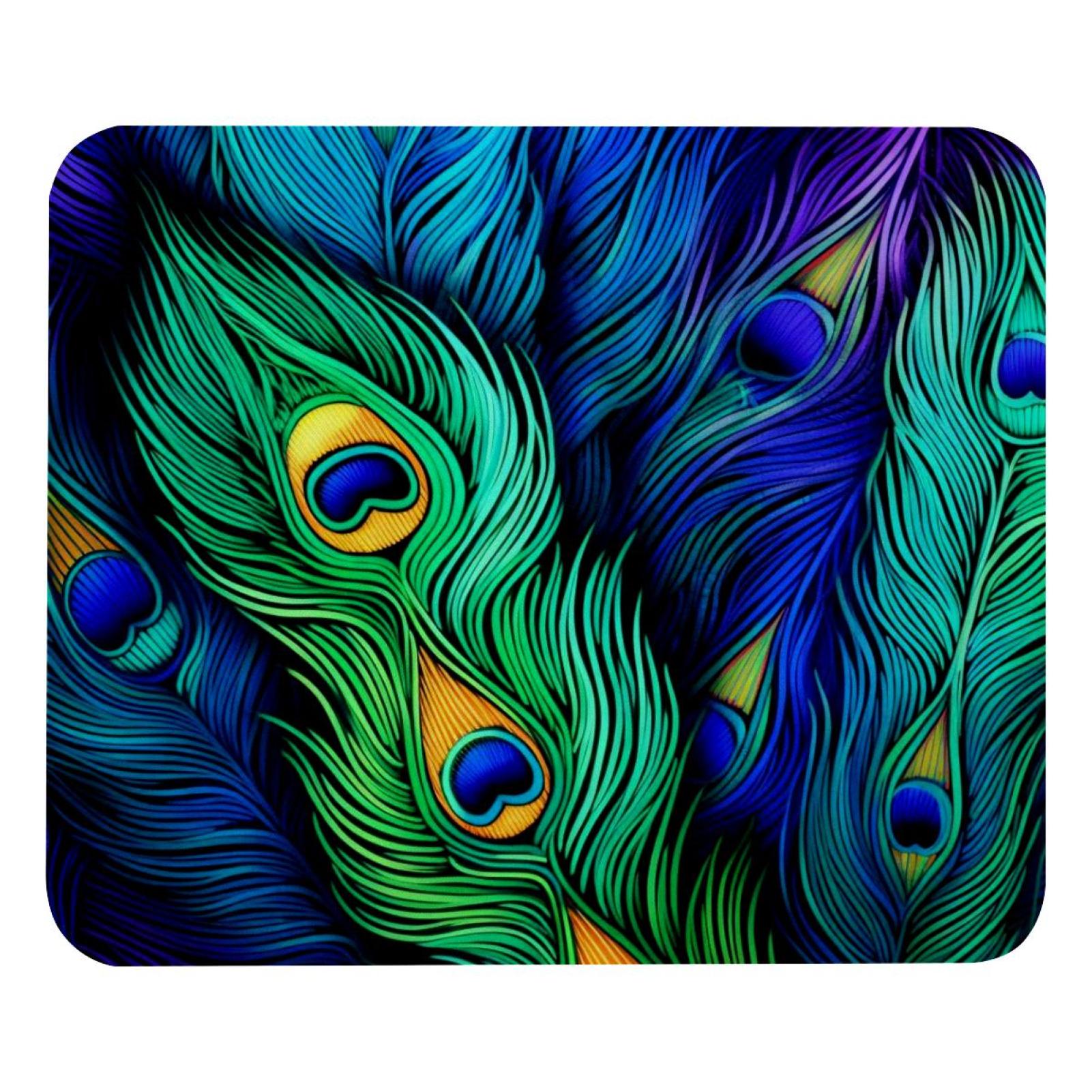 Peacock Feather Mouse Pad for Laptop Wireless Mouse Home Office Travel ...