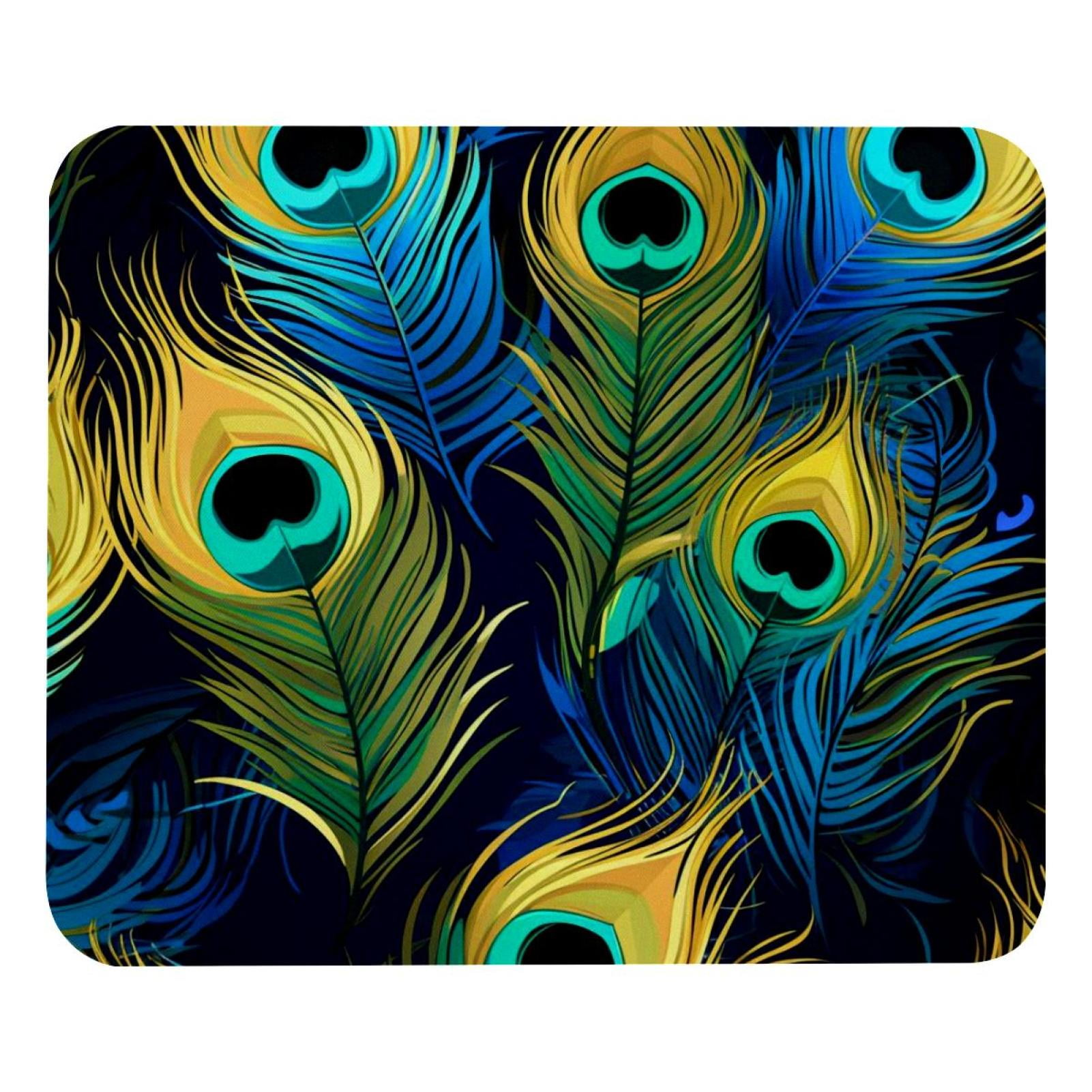 Peacock Feather Mouse Pad for Wireless Mouse Home Office Desk Laptop ...