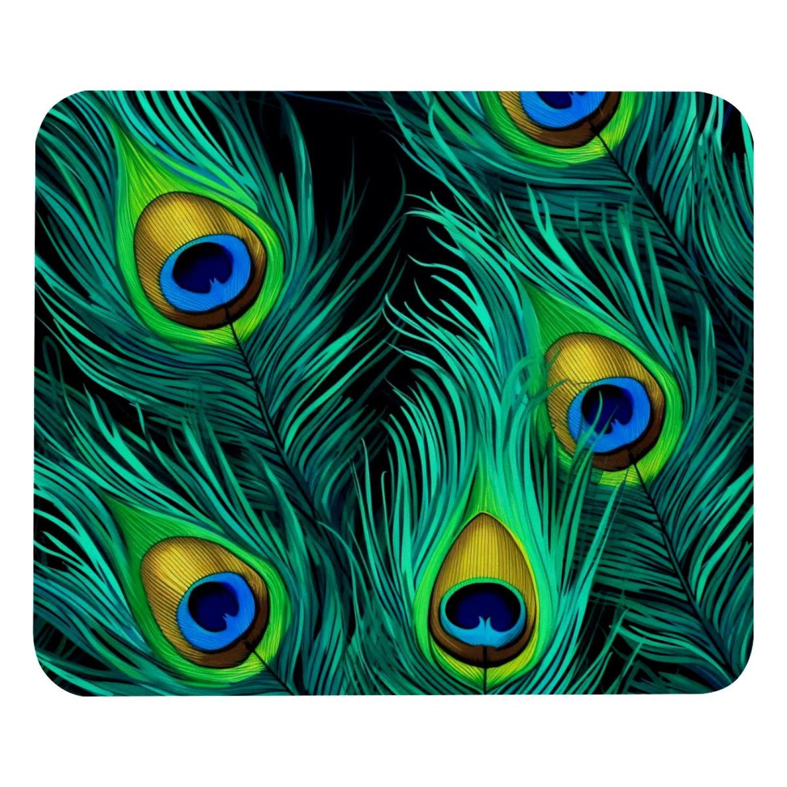 Peacock Feather Mouse Pad for Wireless Mouse Home Office Desk Laptop ...
