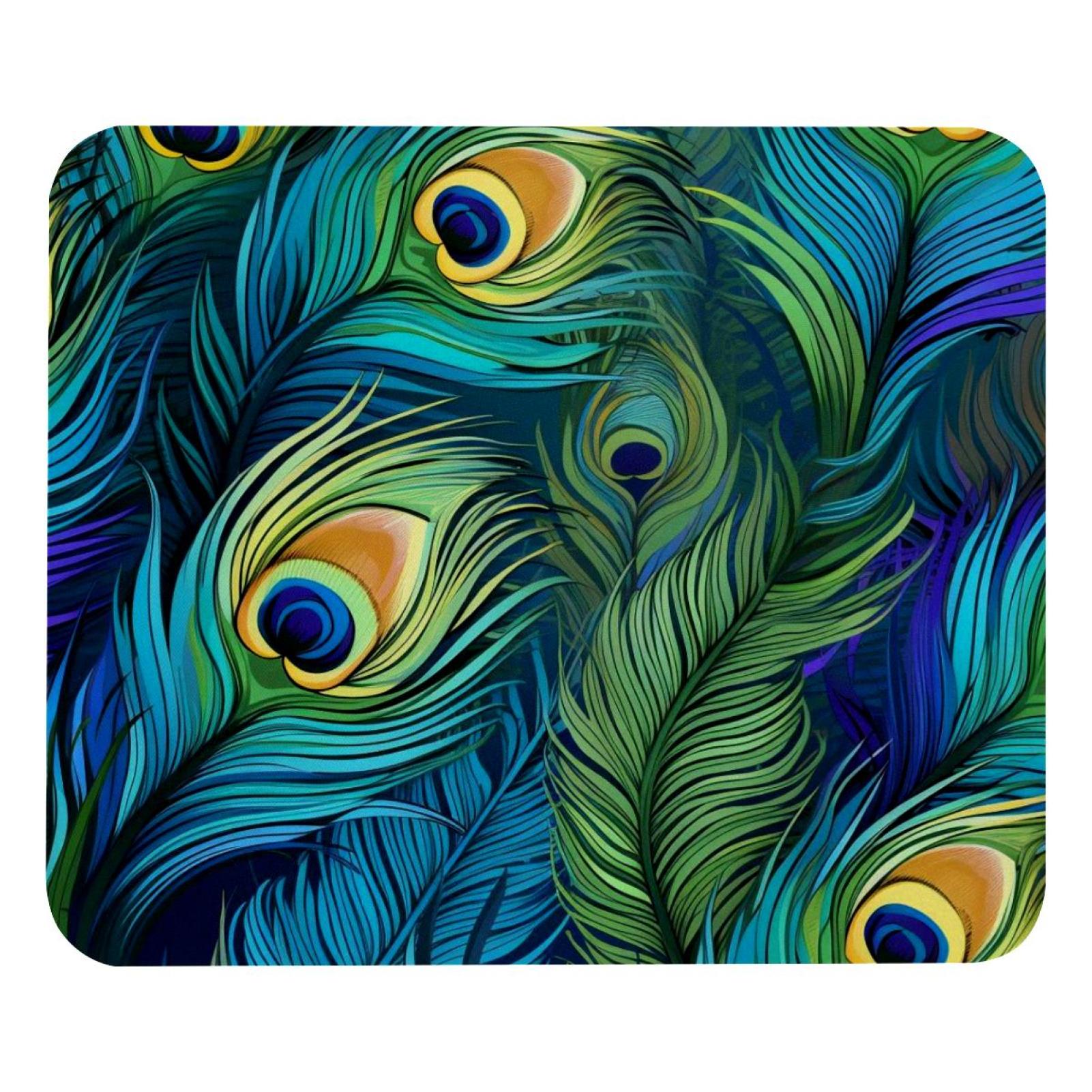 Peacock Feather Mouse Pad for Wireless Mouse Home Office Desk Laptop ...