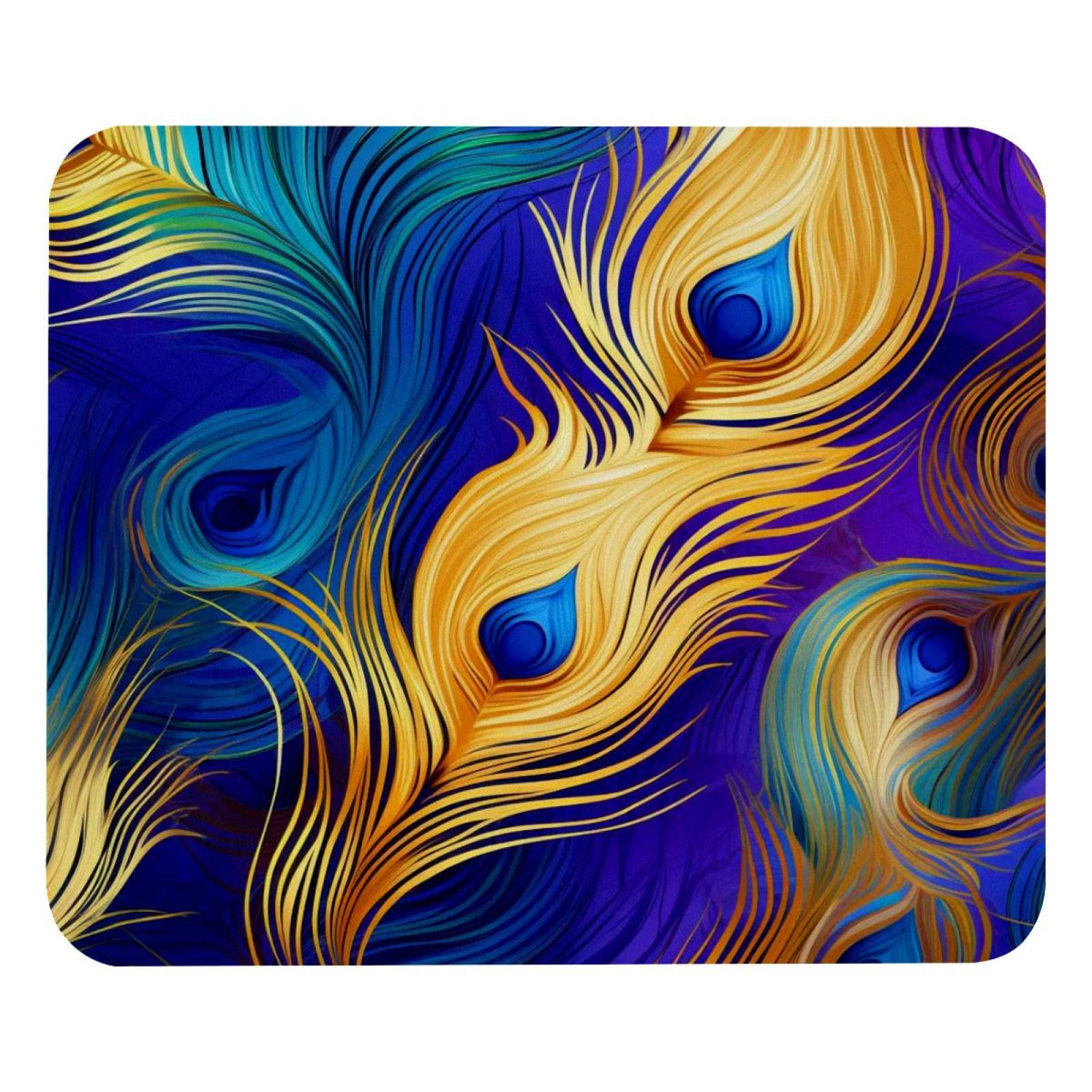 Peacock Feather Mouse Pad for Wireless Mouse Home Office Desk Laptop ...