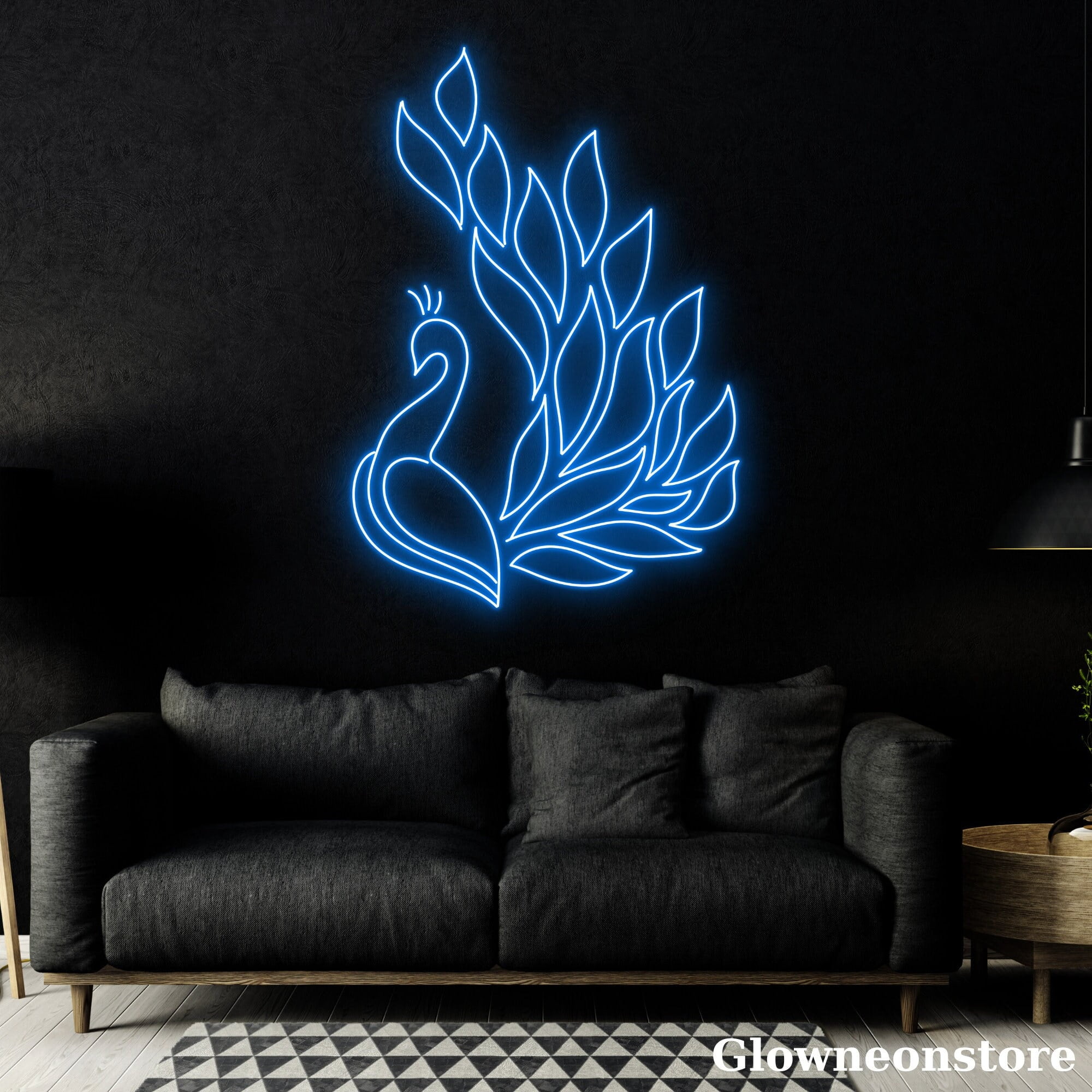 Peacock Feather Neon Sign, Peafowl Feather LED Sign, Restaurant Bar ...