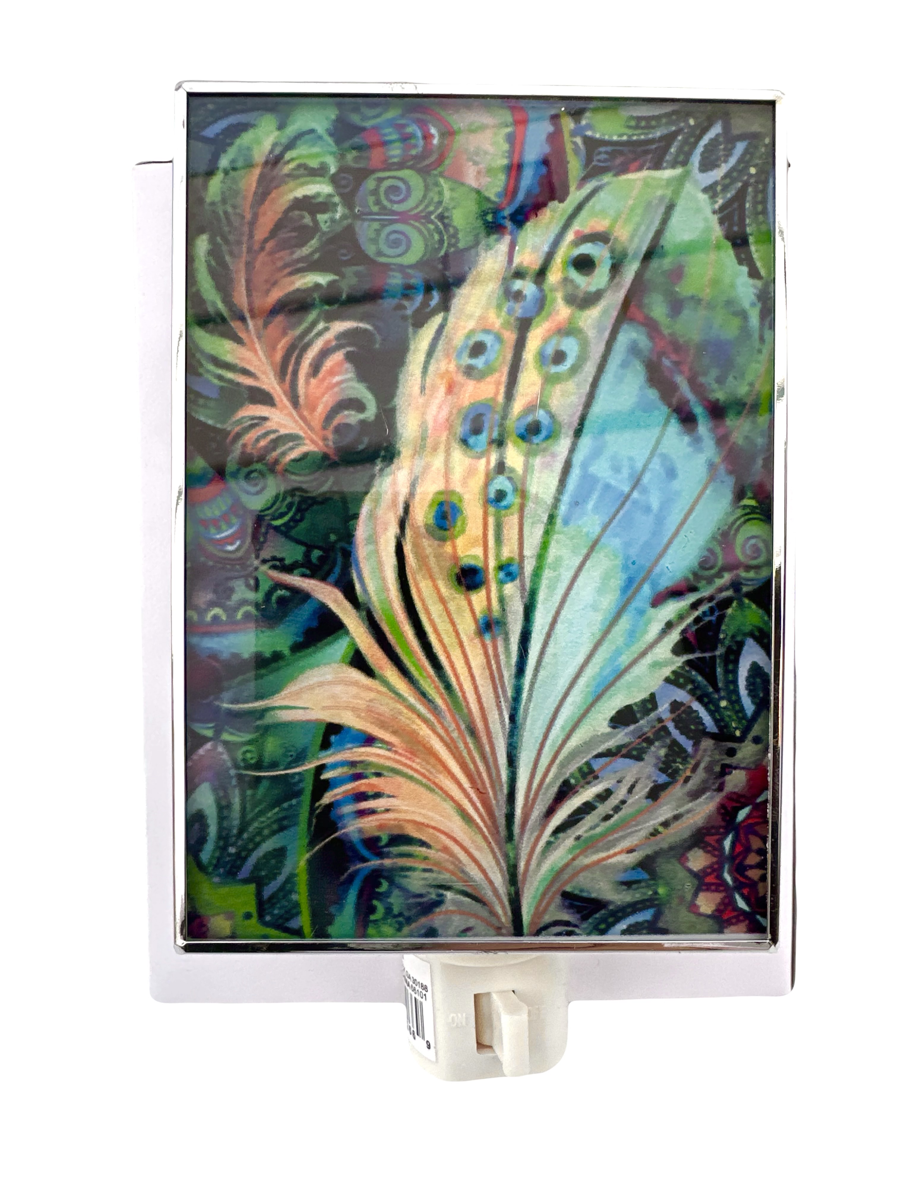 Peacock Feather Night Light - Shades of Blue and Beige Night Light - By ...