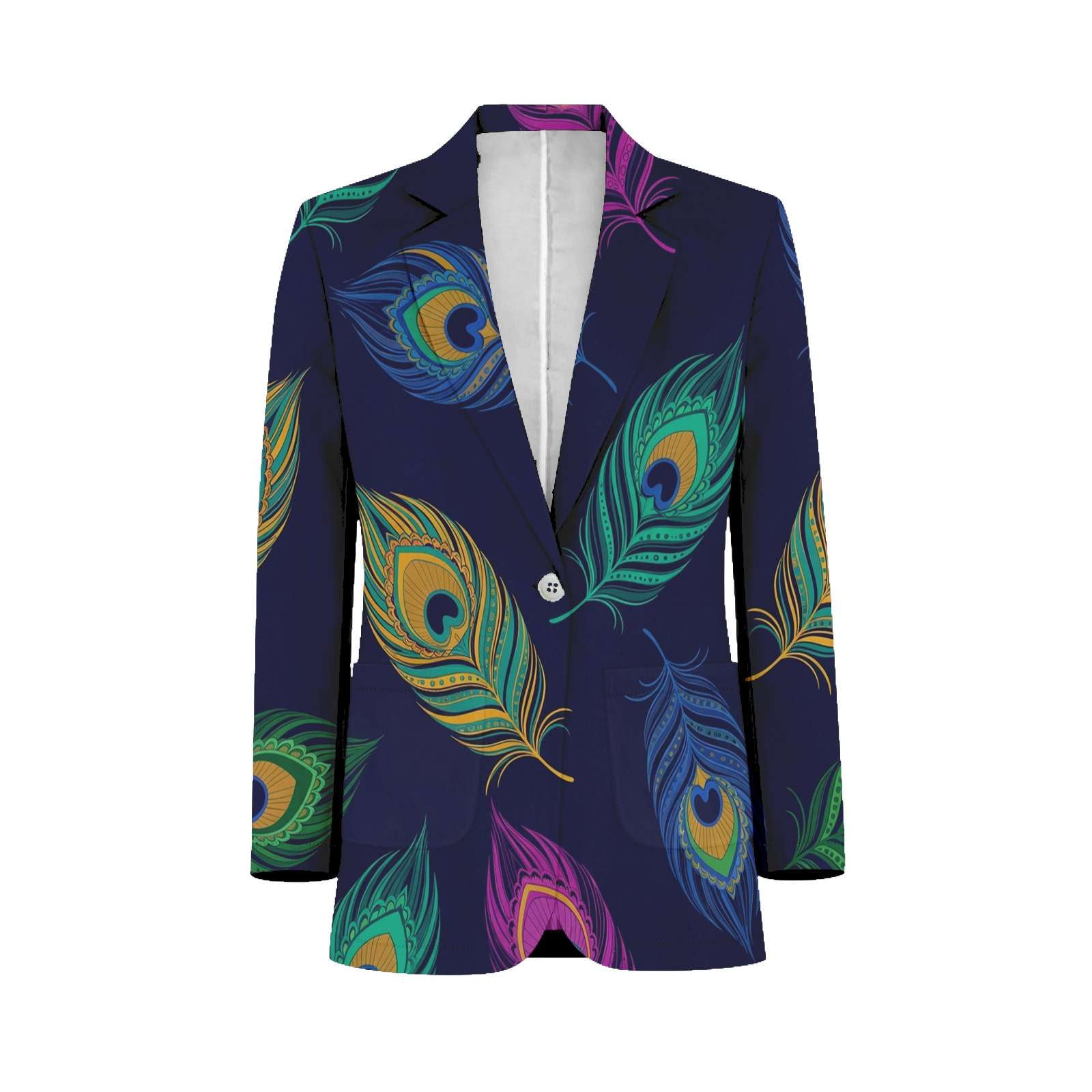 Peacock Feather Print Design Customized Men's Suits full man Shawl ...