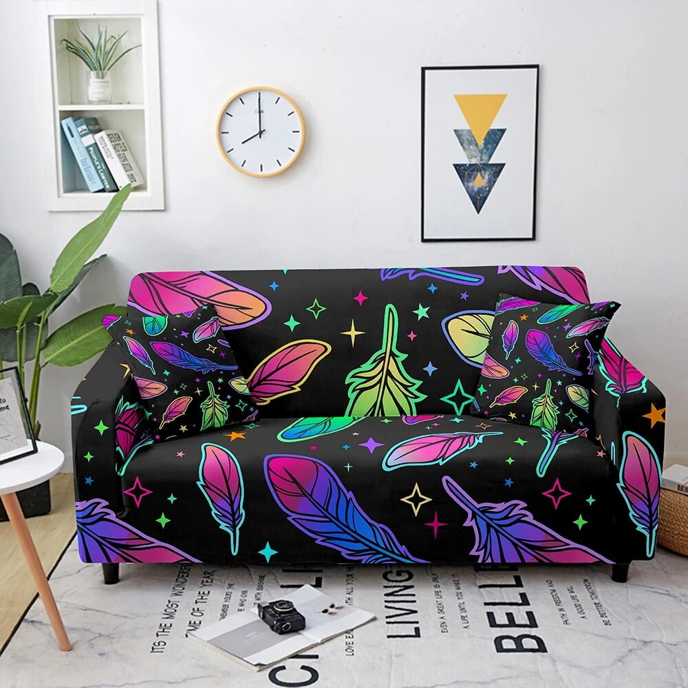 Peacock Feather Sofa Cover For Living Room r Fashion Print Couch Cover ...
