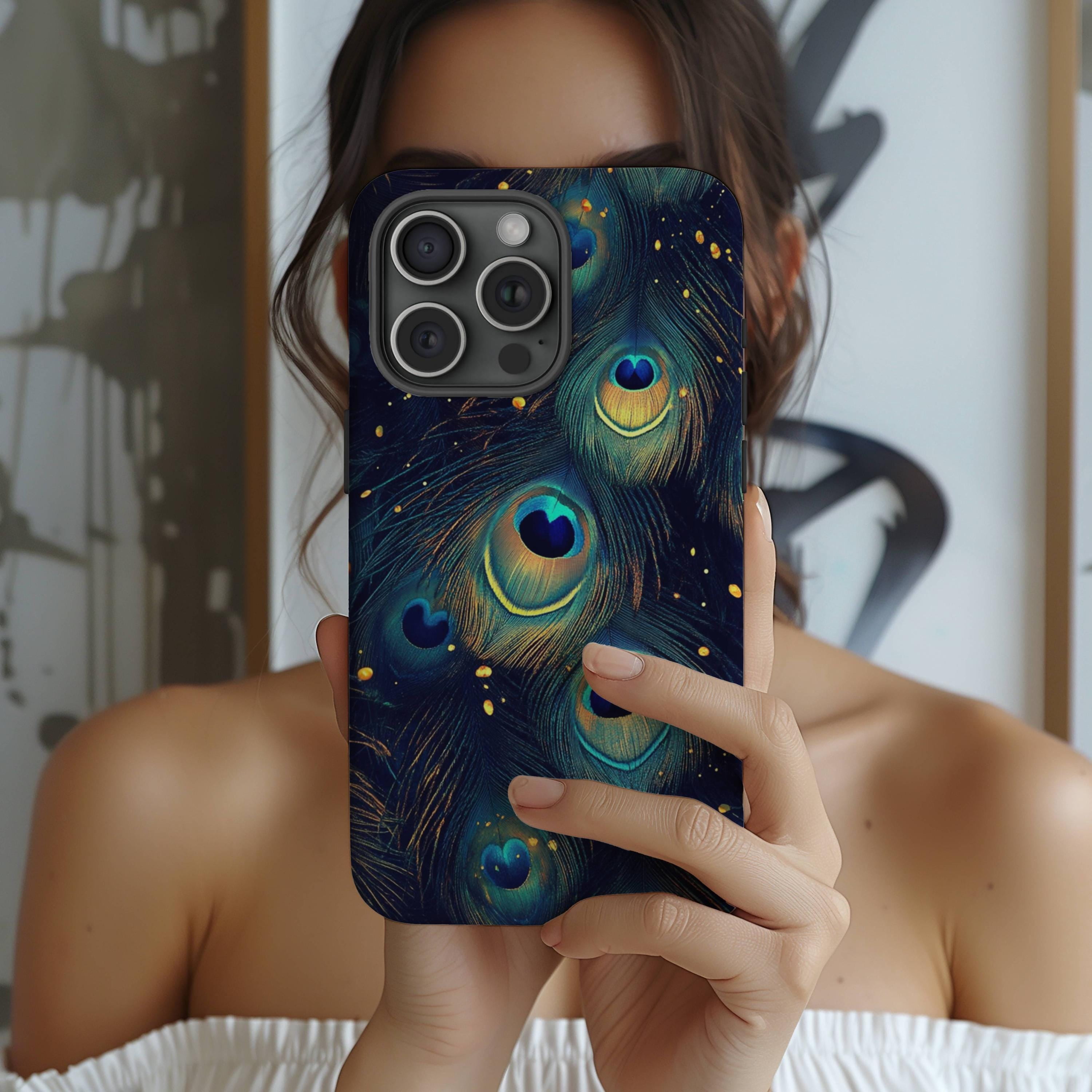 Peacock Feather Unique Animal Lover Fun Pattern with iPhone 17 through ...