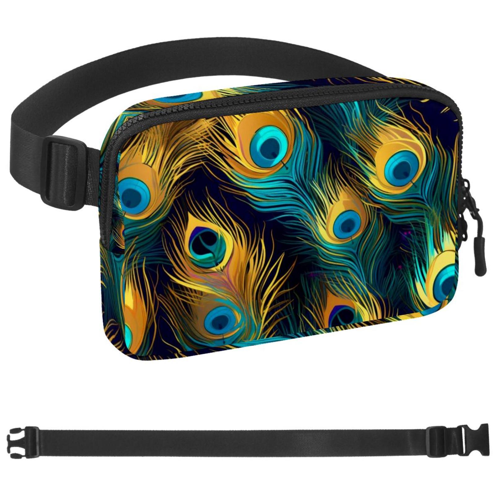 Peacock Feather Waist Pack for Running Fanny Pack for Women and Men ...