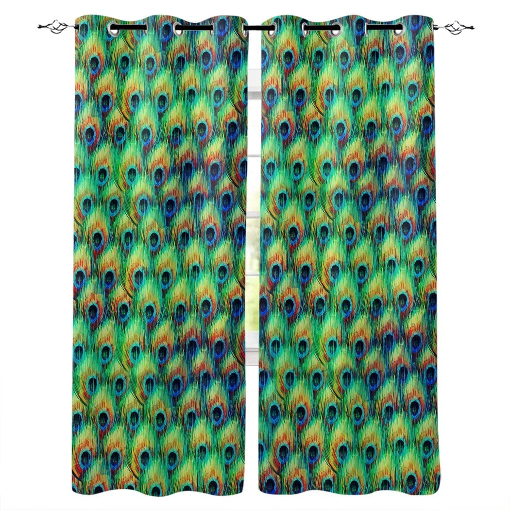 Peacock Feather Window Curtains for Living Room Decorative Items Living ...