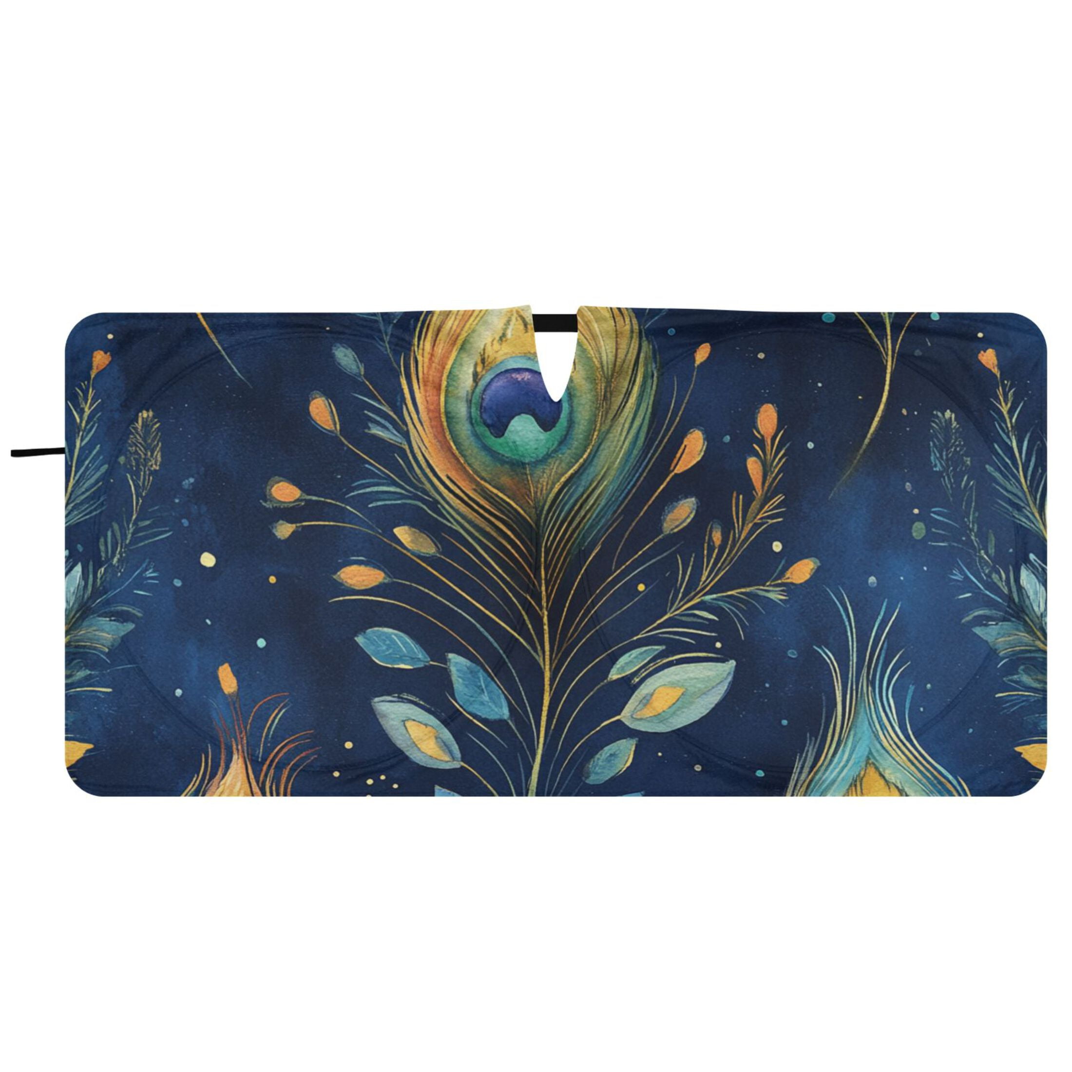 Peacock Feather and Leaves Car Windshield Sun Shade Foldable Front ...