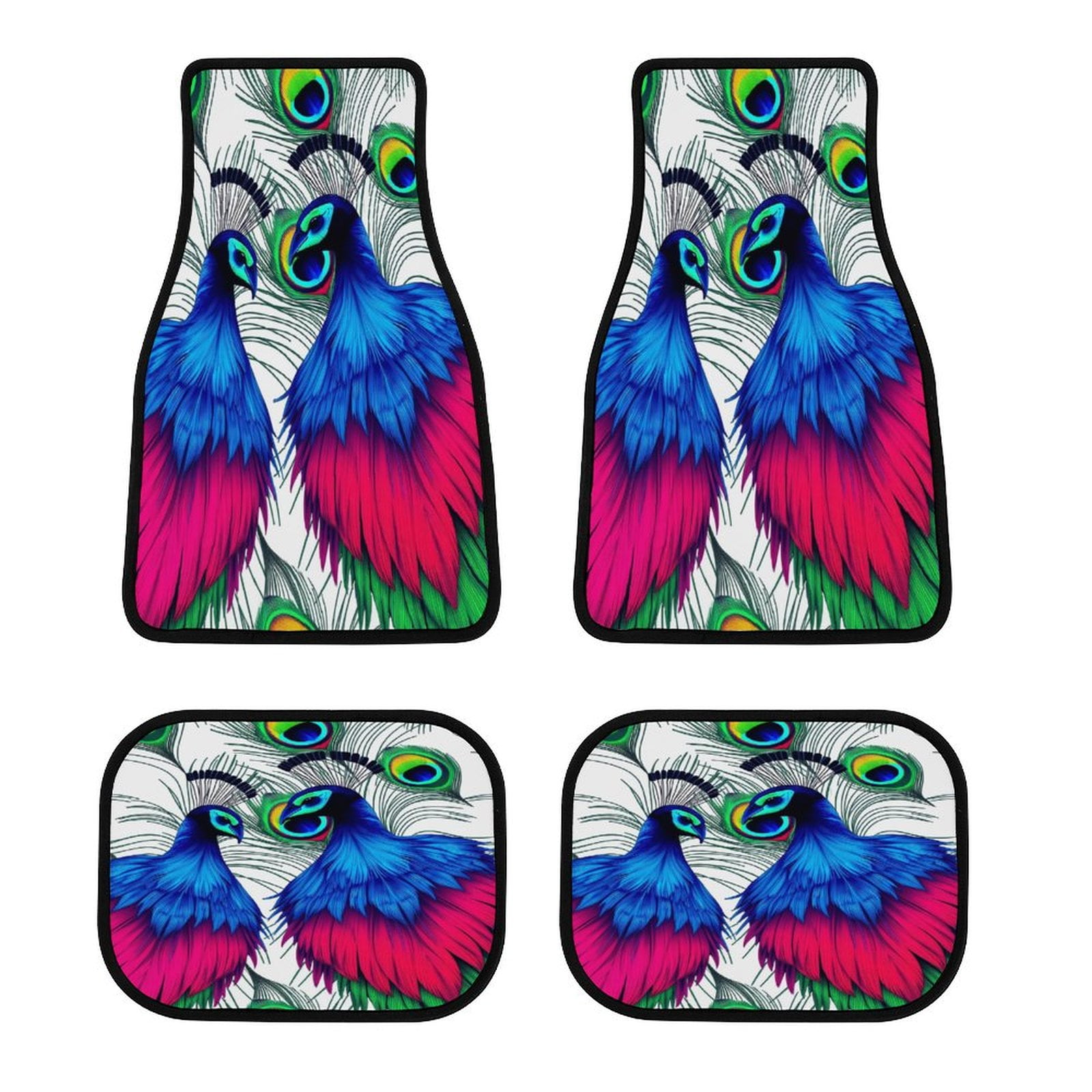 Peacock Feathers Car Floor Mats 4 Pieces Car Floor Mats Full Set, All ...
