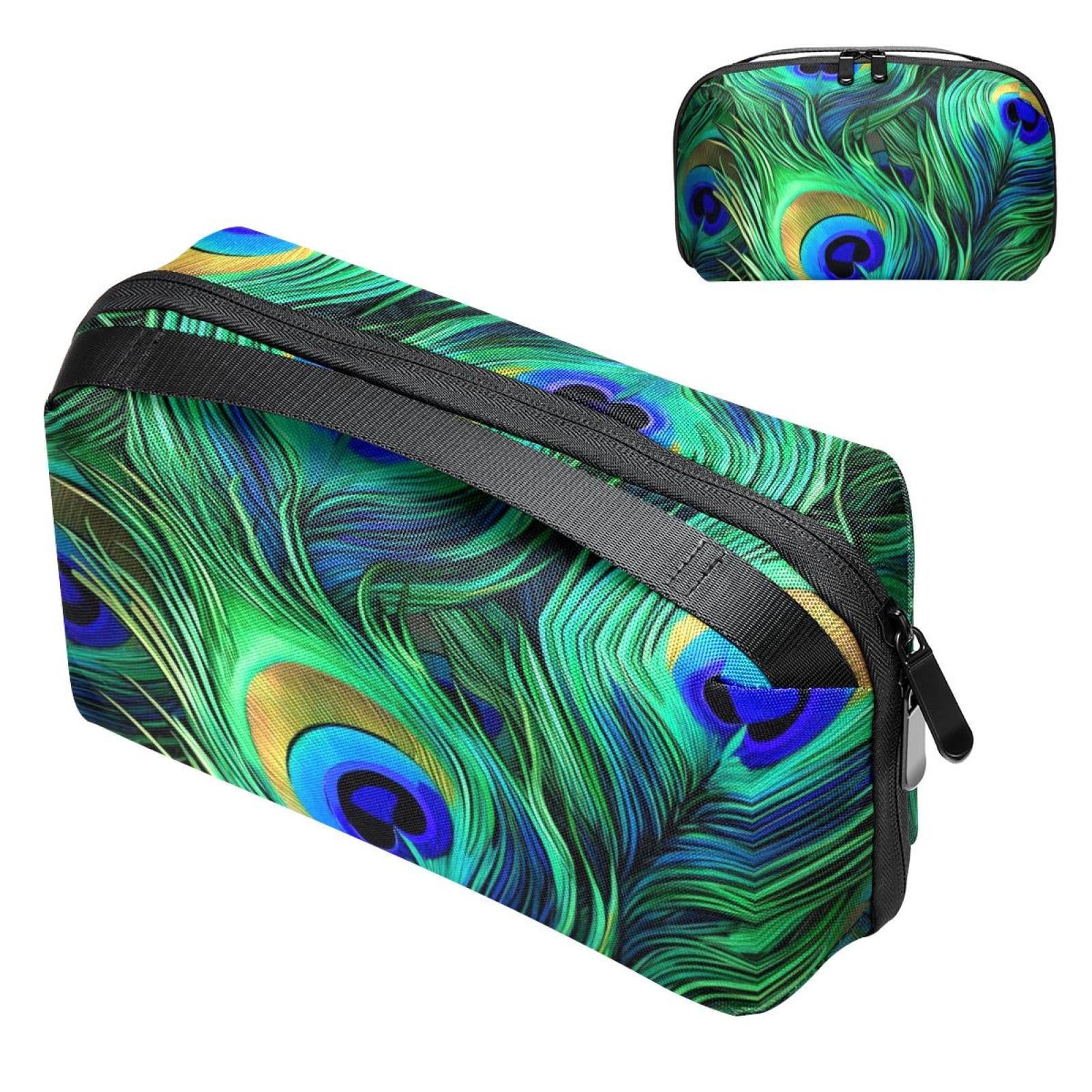 Peacock Feathers Electronic Organizer Travel Case, Oxford Fabric ...