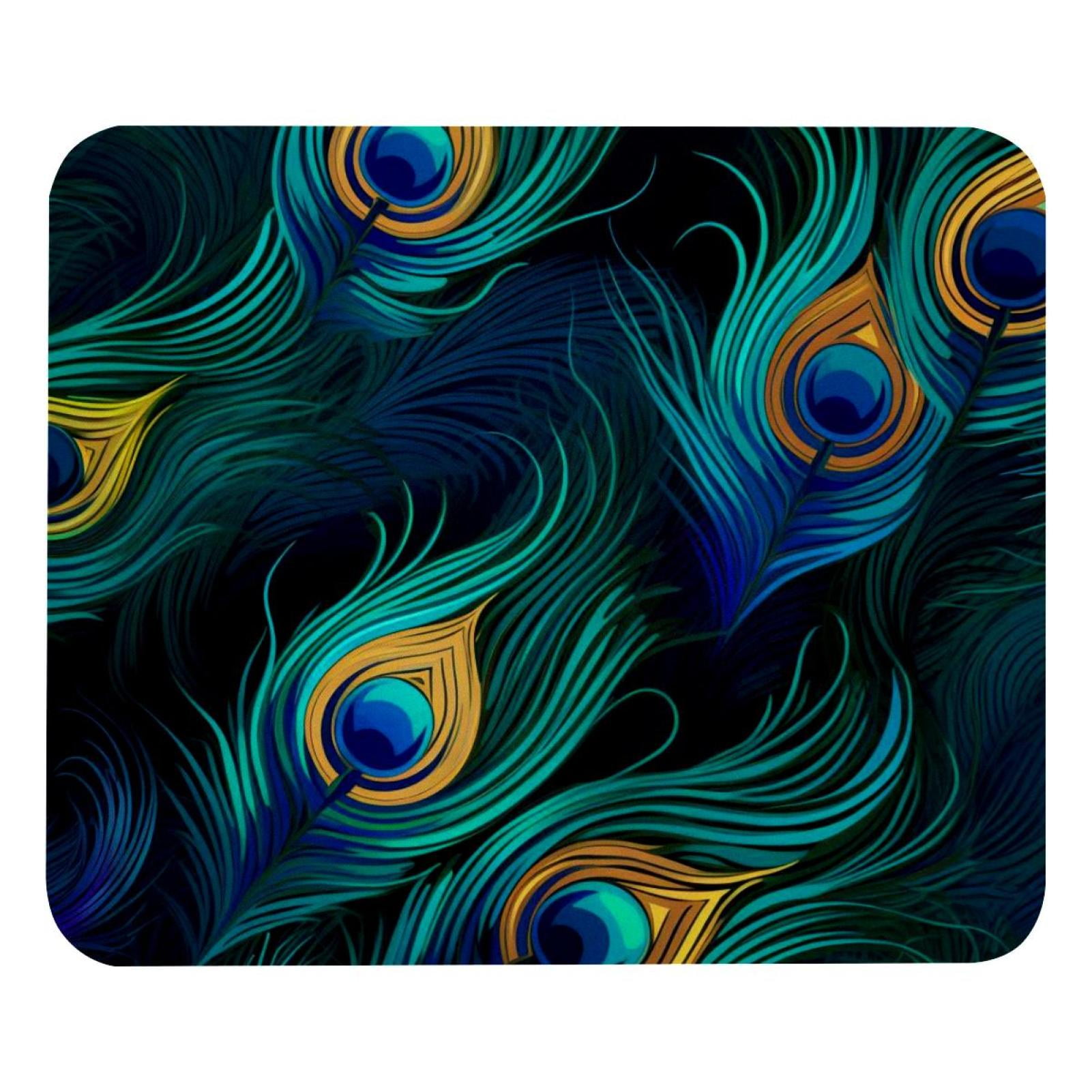 Peacock Feathers Gaming Mouse Pad Desk Mat, Square 8.3x9.8 Inch Non ...