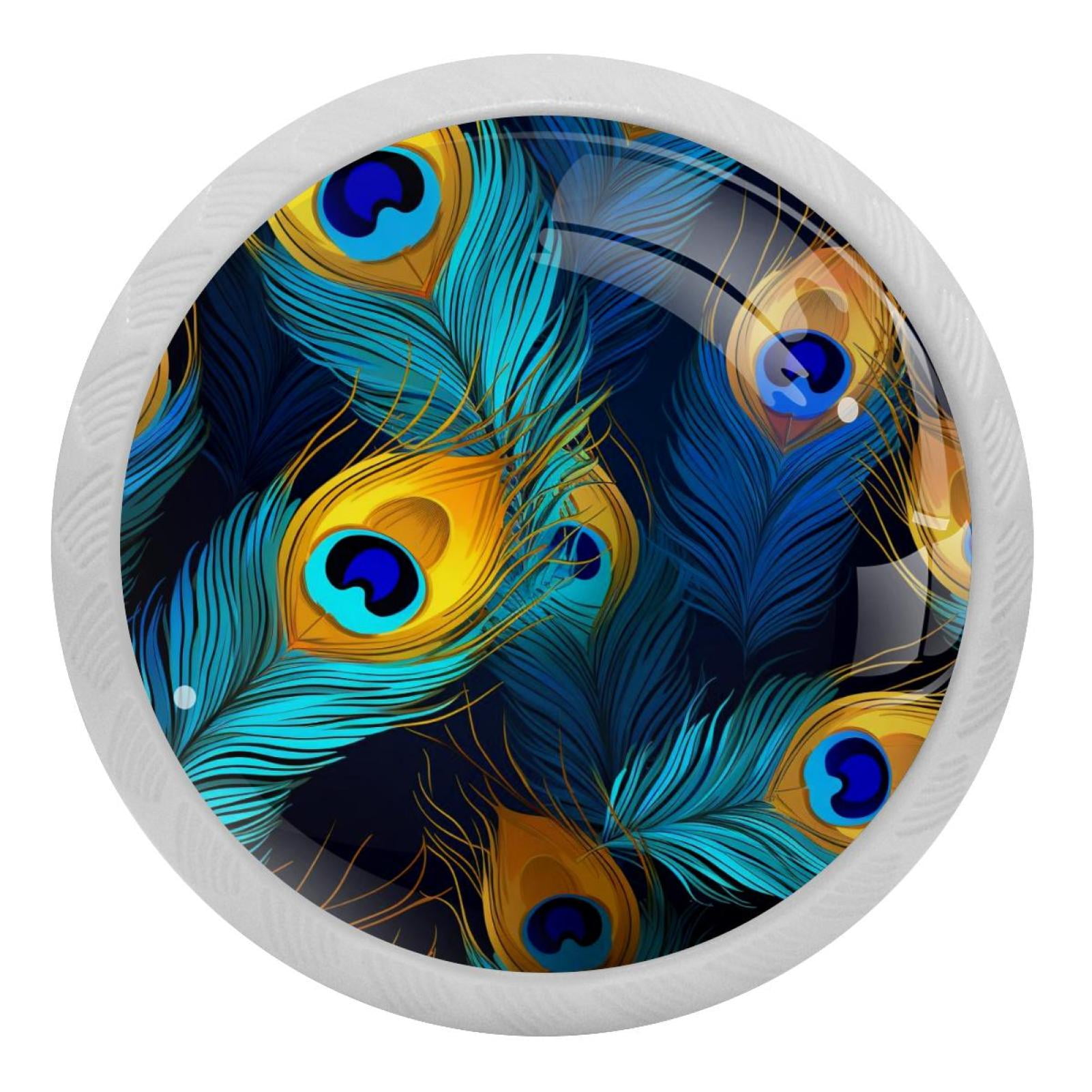 Peacock Feathers Glow-in-the-Dark Cabinet Knobs: Fluorescent Drawer ...