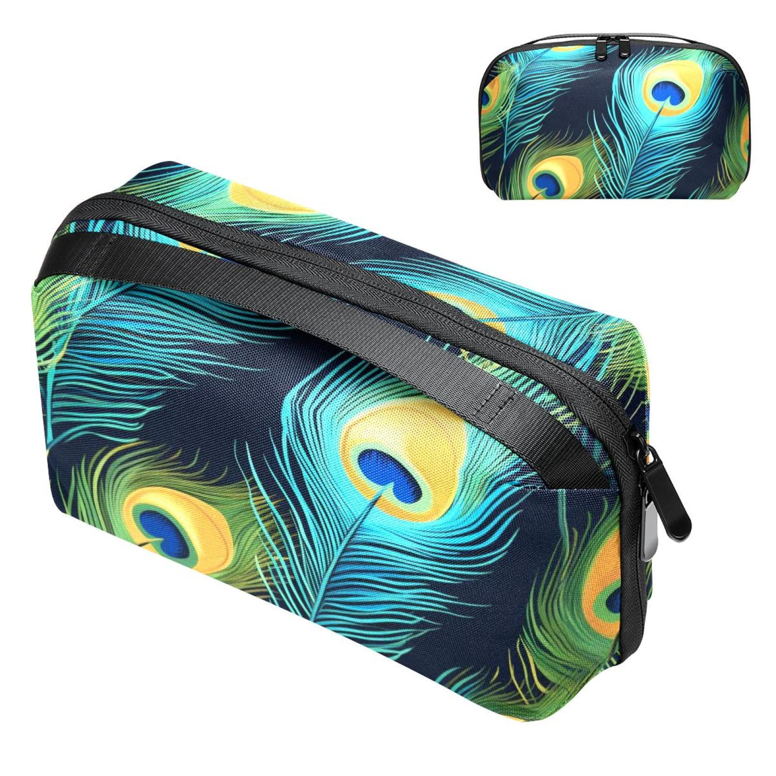Peacock Feathers Oxford Fabric Waterproof Portable Hard Drive Bag and ...