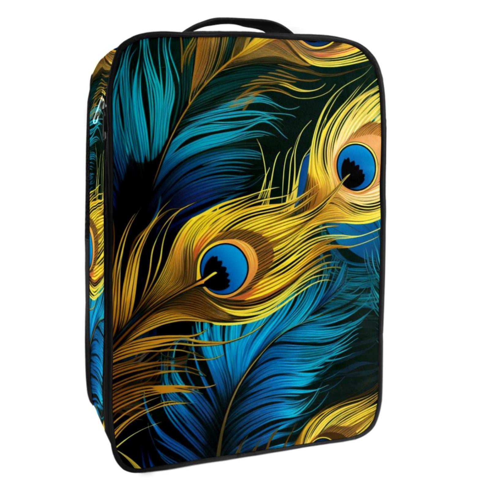 Peacock Feathers Polyester Shoe Box Organizer - 23x31cm/9x12in Closet ...