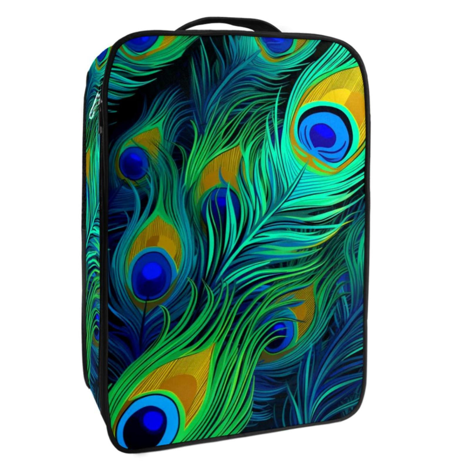 Peacock Feathers Polyester Shoe Boxes Organizer 23x31cm/9x12in, Closet ...