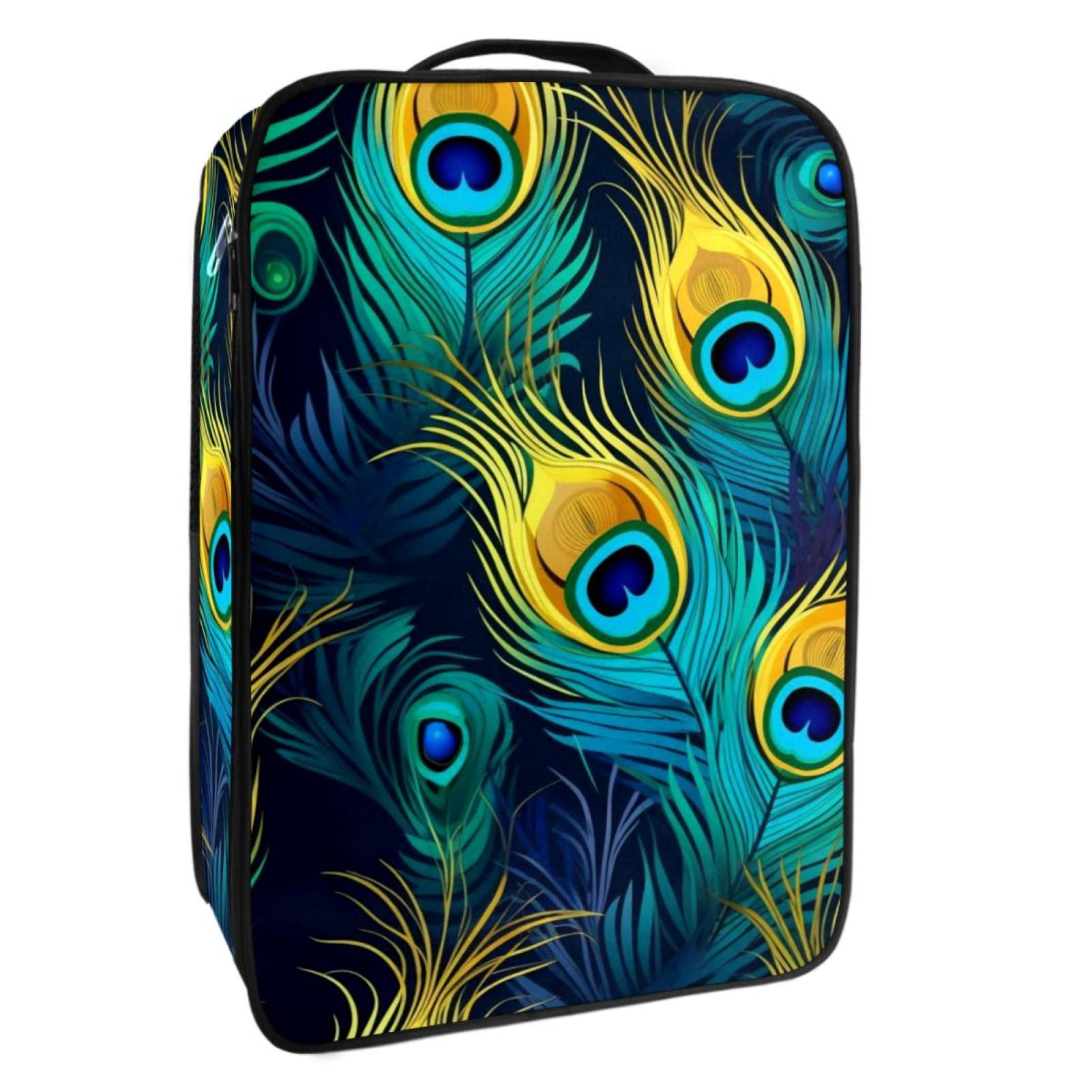 Peacock Feathers Polyester Shoe Boxes Organizer, 23x31cm/9x12in Size ...
