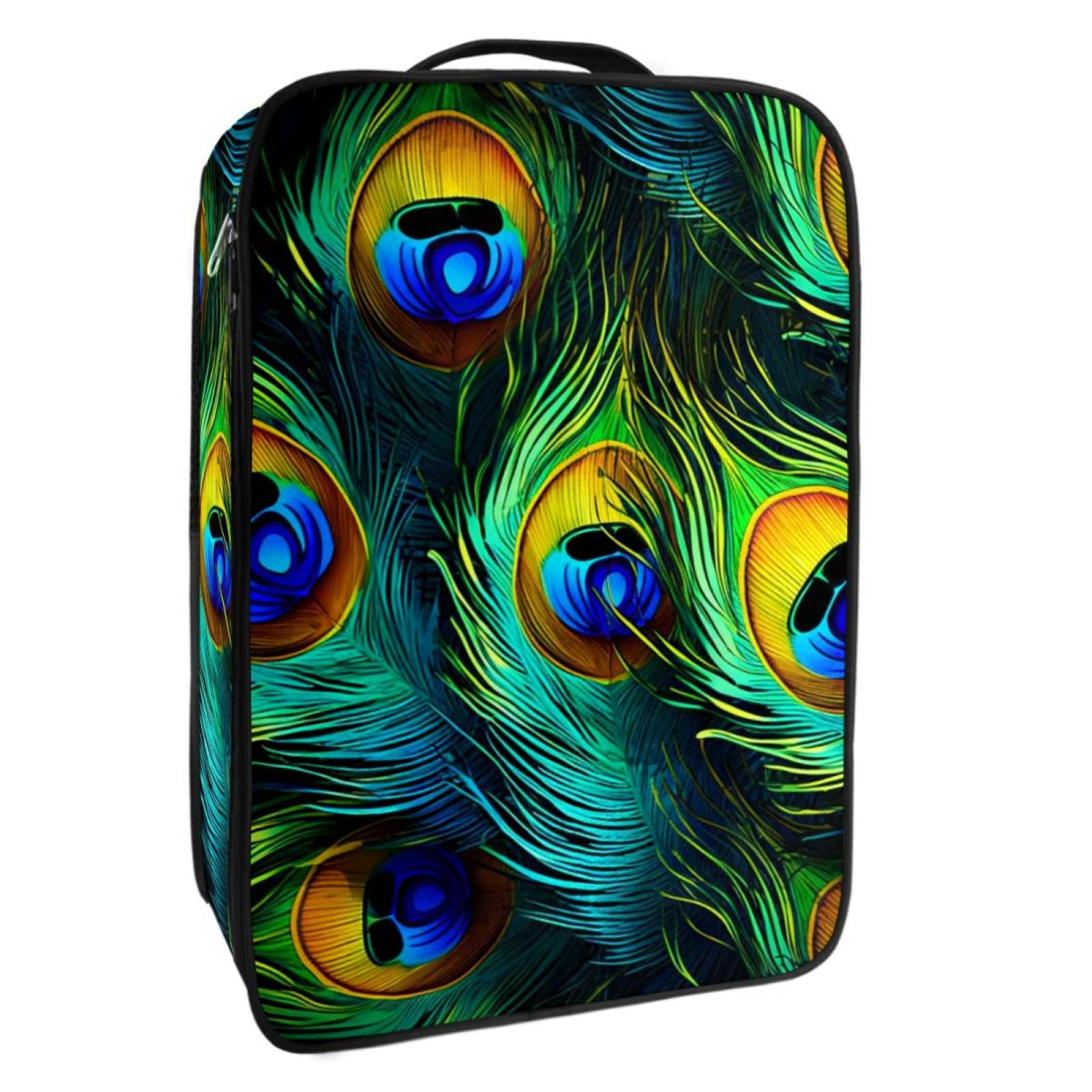 Peacock Feathers Polyester Shoe Storage Boxes Organizer - 23x31cm ...