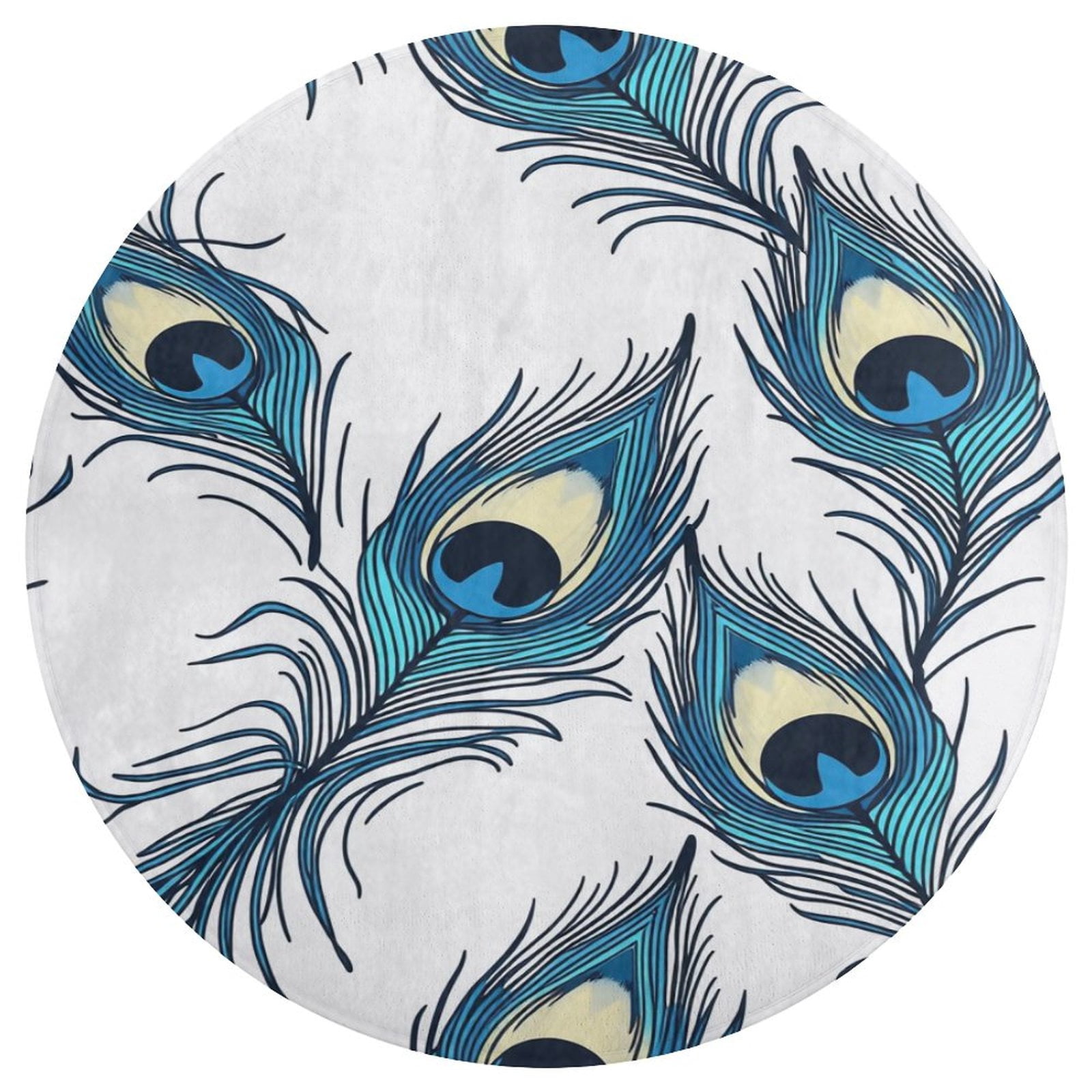 Peacock Feathers Round Carpet Living Room Carpet Modern And Stylish ...
