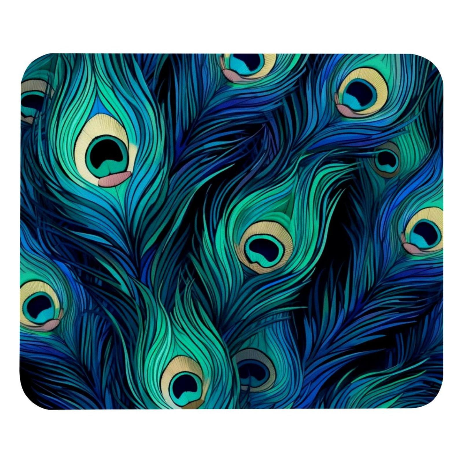 Peacock Feathers Square Desk Mat Gaming Mouse Pad, 8.3x9.8 Inch Non ...