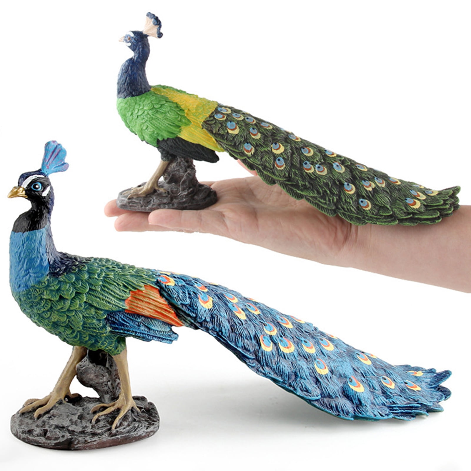 Peacock Figurine 3D Lovely Simulated Feather Animal Solid Model ...