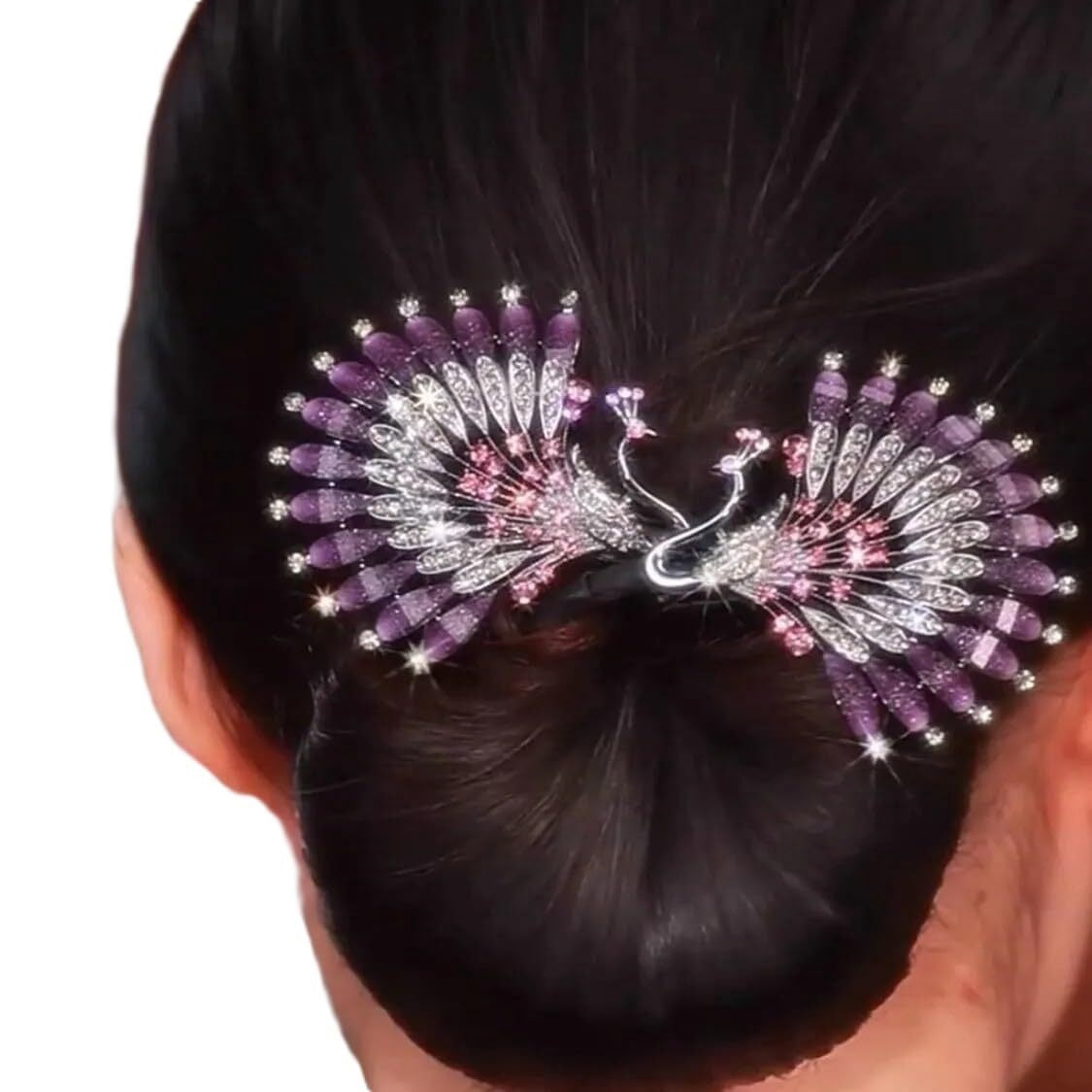 Peacock Hair Curler Hairpin, Peacock Display Angel Wings Elegant Hair ...