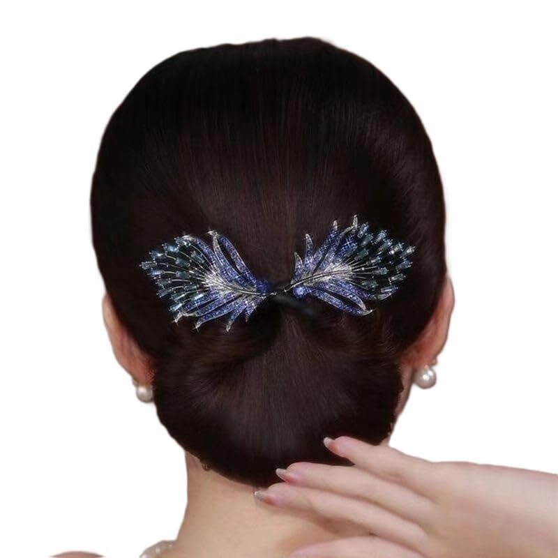 Peacock Hair Curler Hairpin, Peacock Display Angel Wings Elegant Hair ...