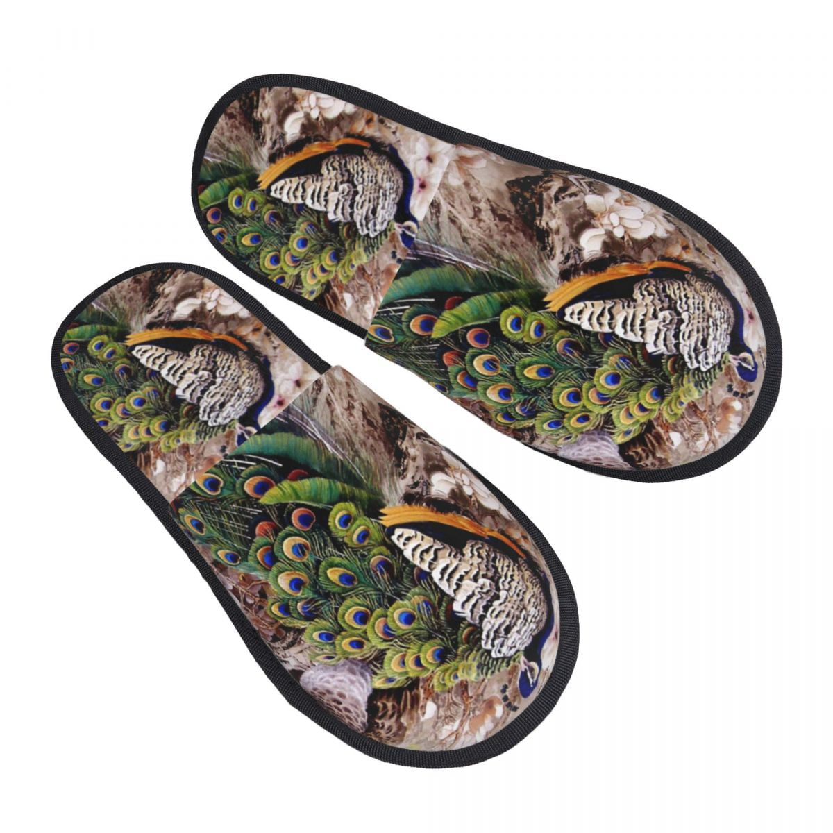 Peacock House Slippers Women Soft Memory Foam Feather Animal Cute And ...
