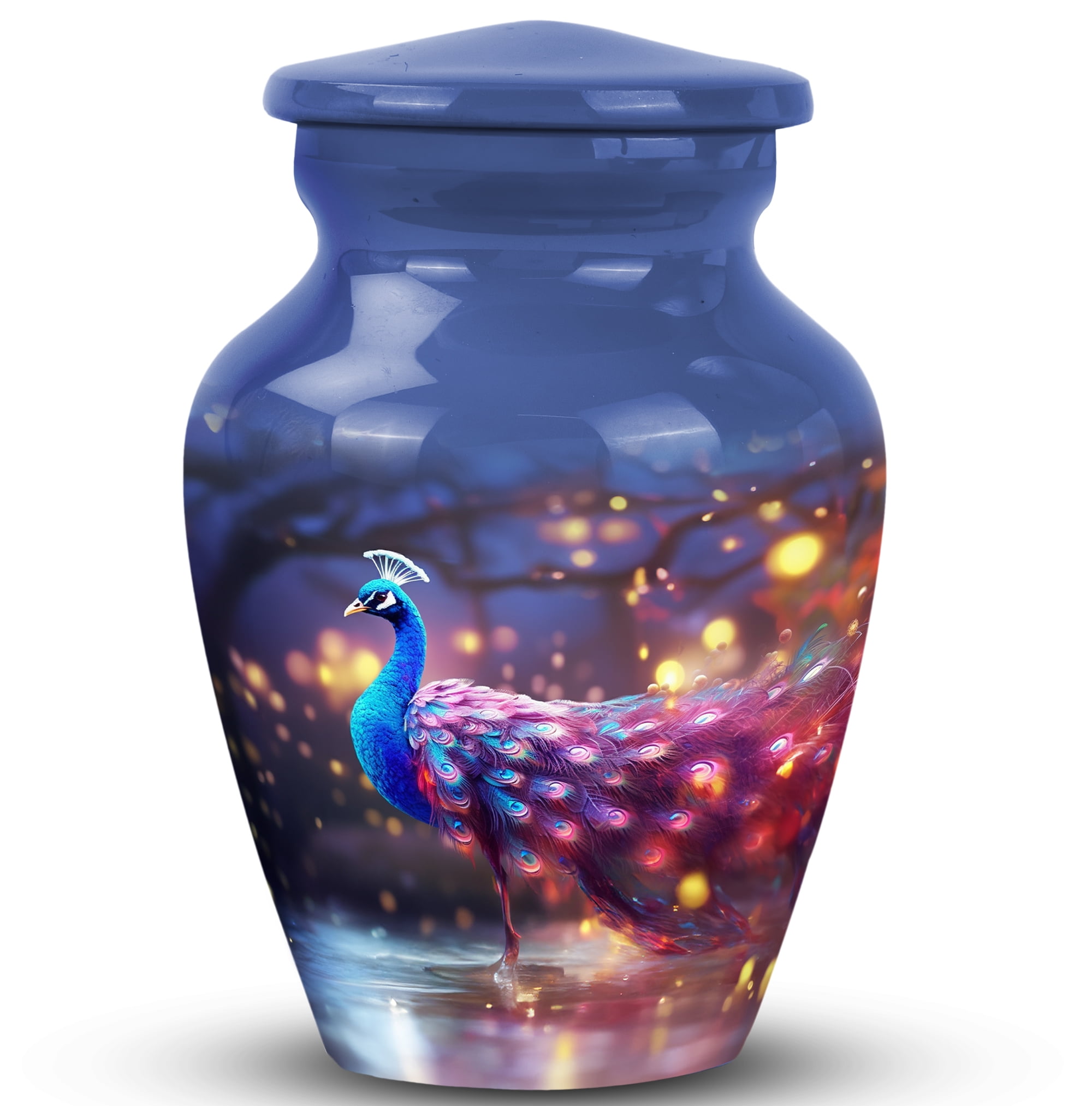 Peacock In A Colorful Urns For Human Ashes Ambience Funeral Urn Ashes ...
