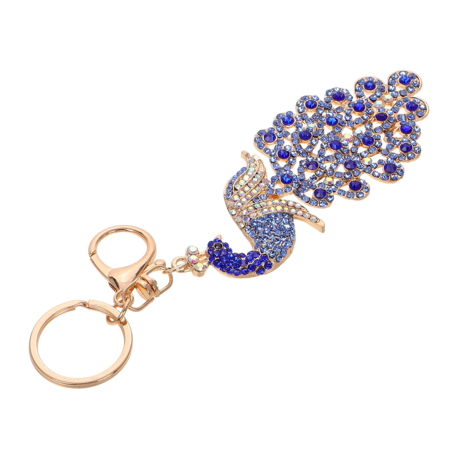 Peacock Keychain Sparkling Charm of The Lid Purses Locket Blue ...
