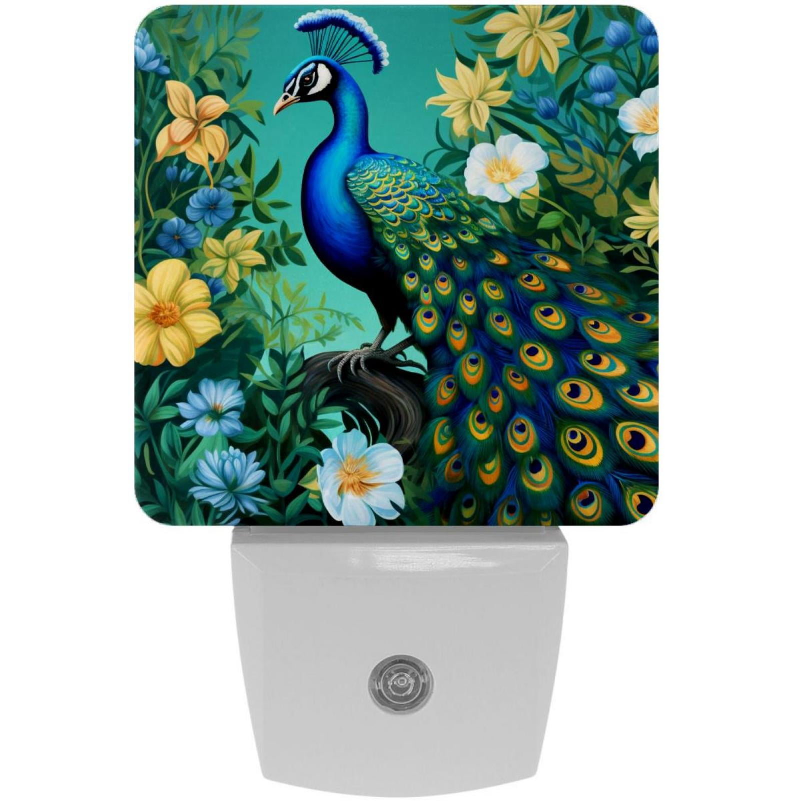 Peacock LED Square Night Lights - Stylish and Functional Nightlight for ...
