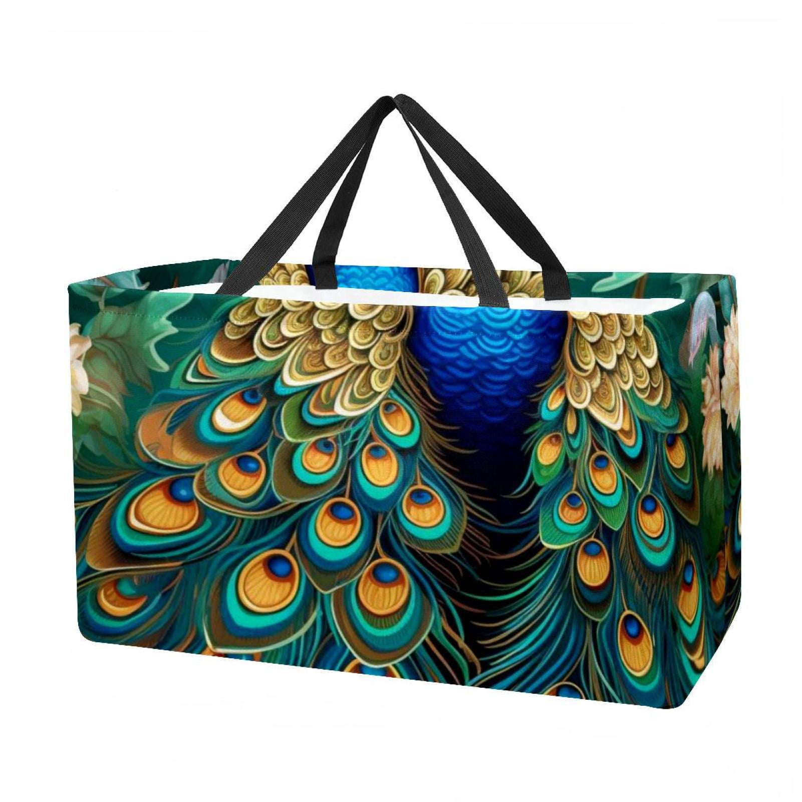 Peacock Large Capacity Reusable Foldable Oxford Cloth Storage Bin ...