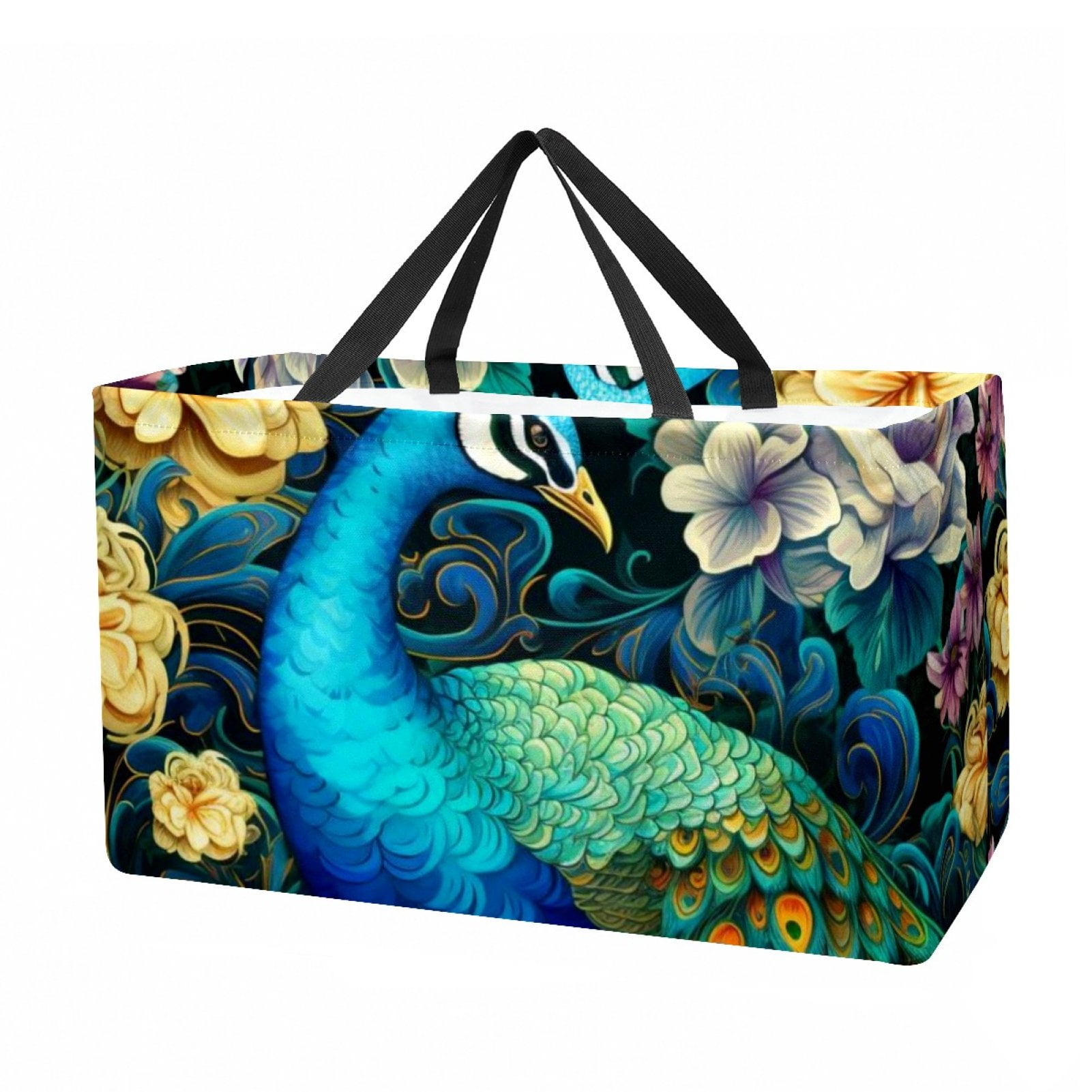 Peacock Large Capacity Reusable Oxford Cloth Storage Bin: Foldable ...