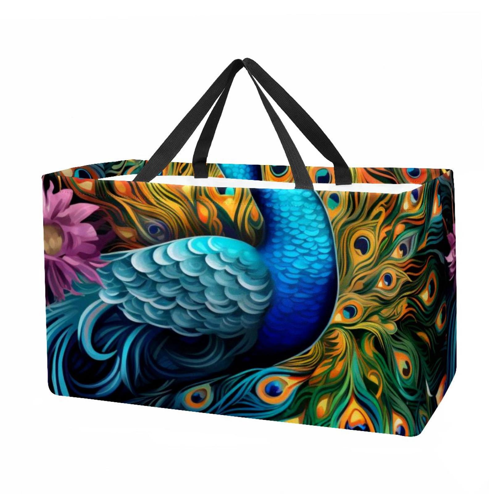 Peacock Large Foldable Oxford Cloth Laundry Organizer with Picnic ...