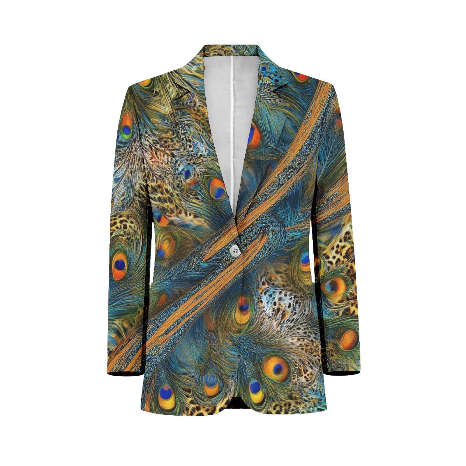 Peacock Leopard Vibrant Plumage Art Customized Men's Suits full man ...